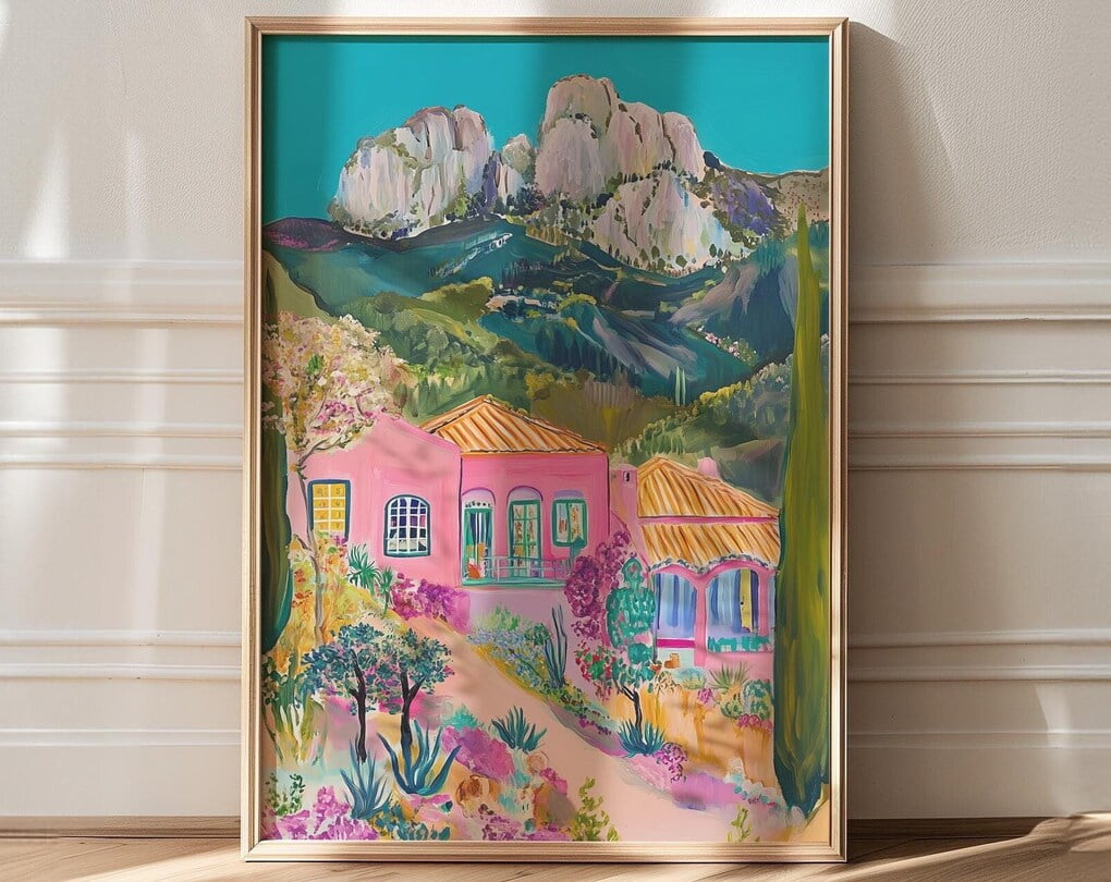 Landscape Wall Art, Grandmillennial Decor, Maximalist Decor, Dopamine ...