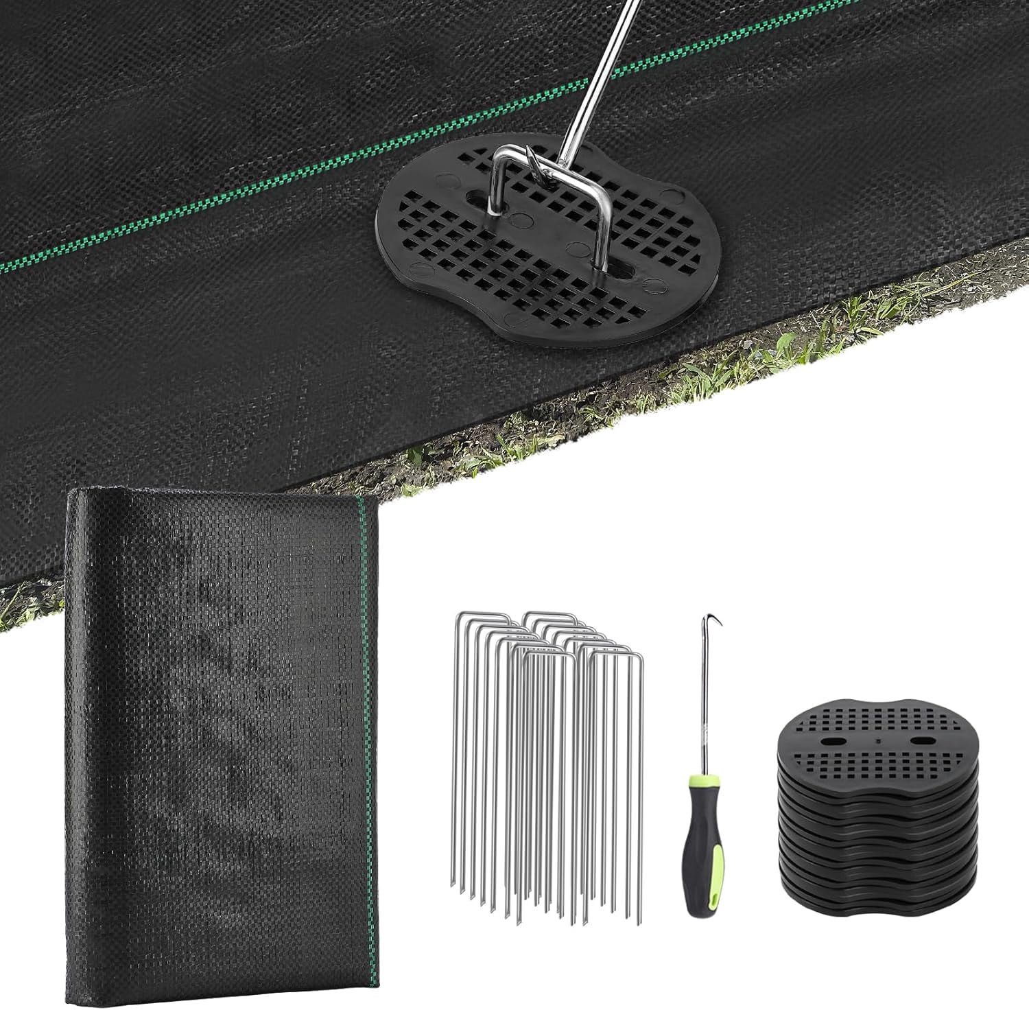 Landscape Weed Barrier Fabric - 20pcs Tear-Proof Gaskets, 20pcs Garden ...