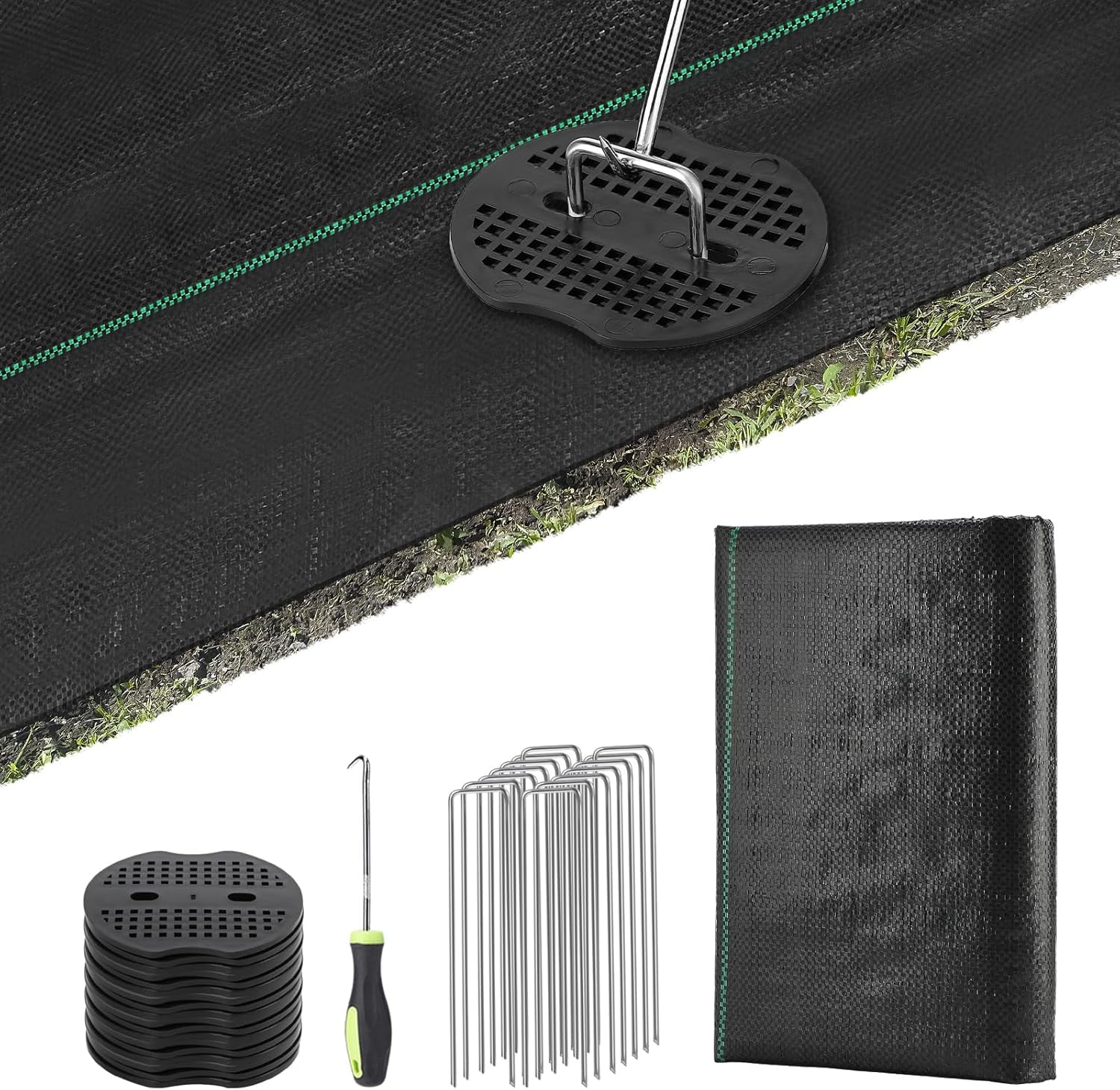 Landscape Weed Barrier Fabric - 20pcs Tear-Proof Gaskets, 20pcs Garden ...