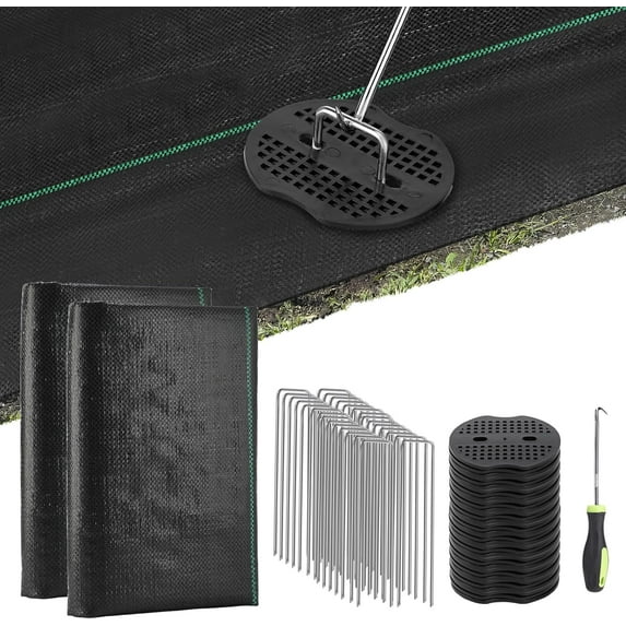 Landscape Weed Barrier Fabric - 40pcs Tear-Proof Gaskets, 40pcs Garden ...