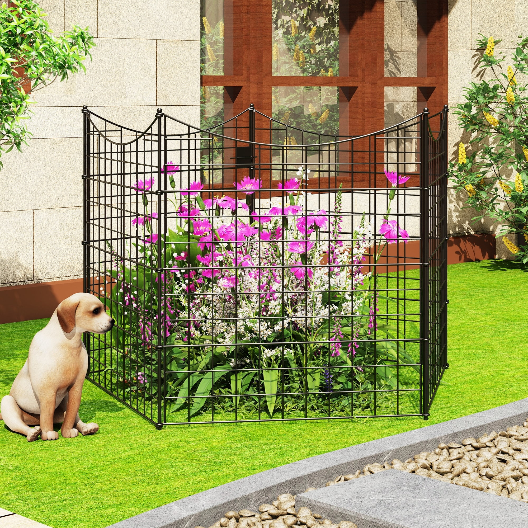 Landscape Wrought Wire Border Folding Patio Fences Flower Bed Fencing ...