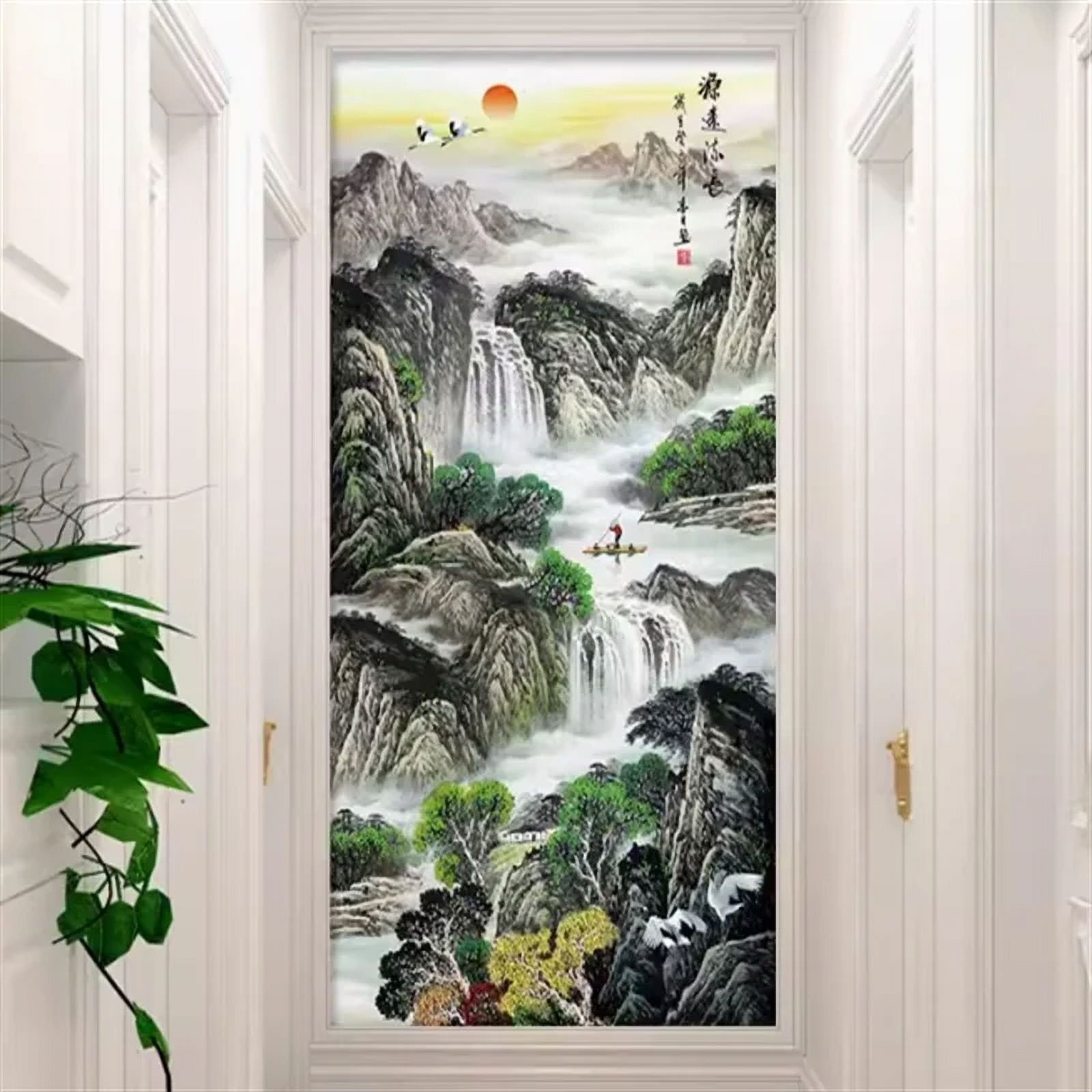 Landscape porch mural self-adhesive corridor sticker background ...