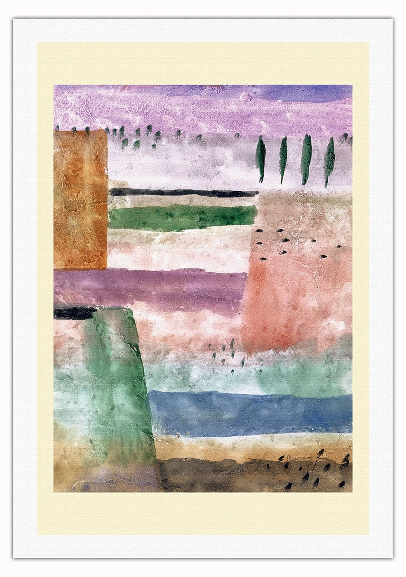 Landscape with Poplars - From an Original Cubism Abstract Painting by ...