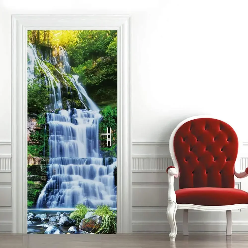 LandscapeDoorStickersWallpaperNatureMountainSceneryDoorsMuralsRemovable ...