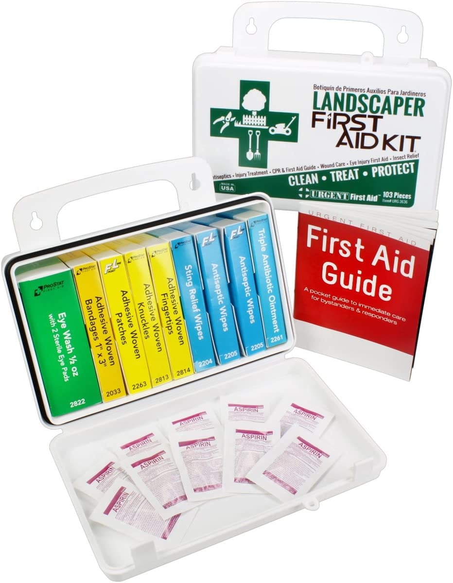 Landscaper & Tree Trimming First Aid Kit, OSHA Compliant, 10 Unit, 103 ...