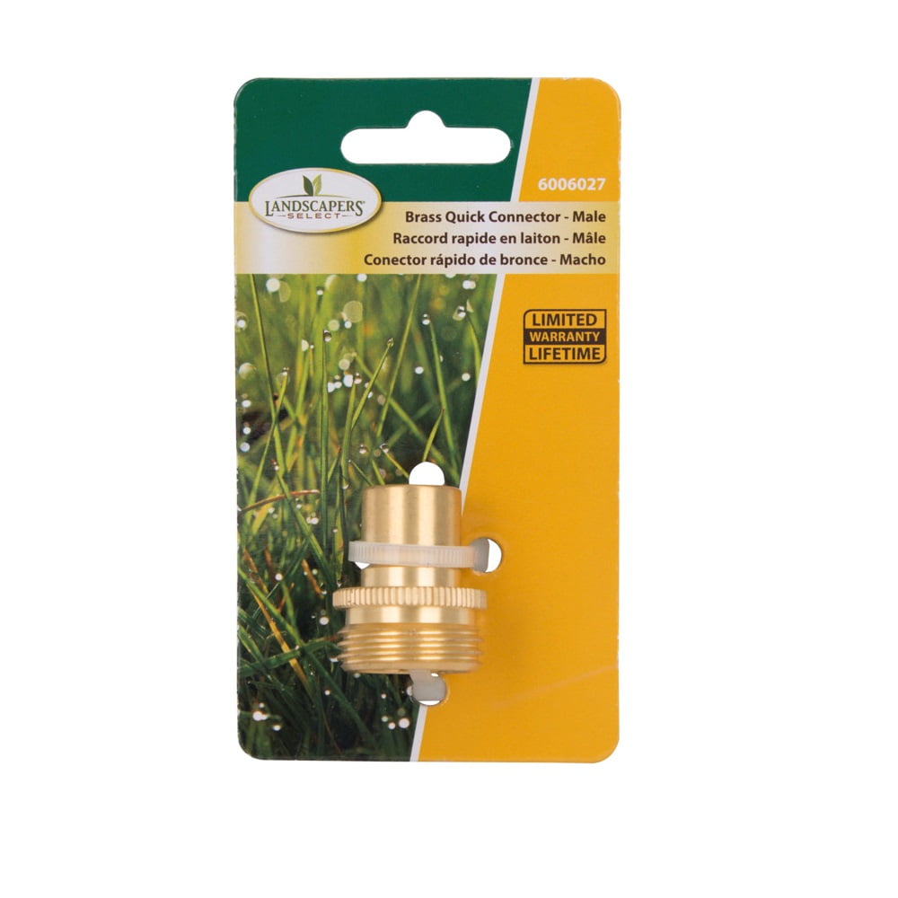 Landscapers Select GB9610 Hose Connector, 3/4 in, Male, Brass, Brass ...