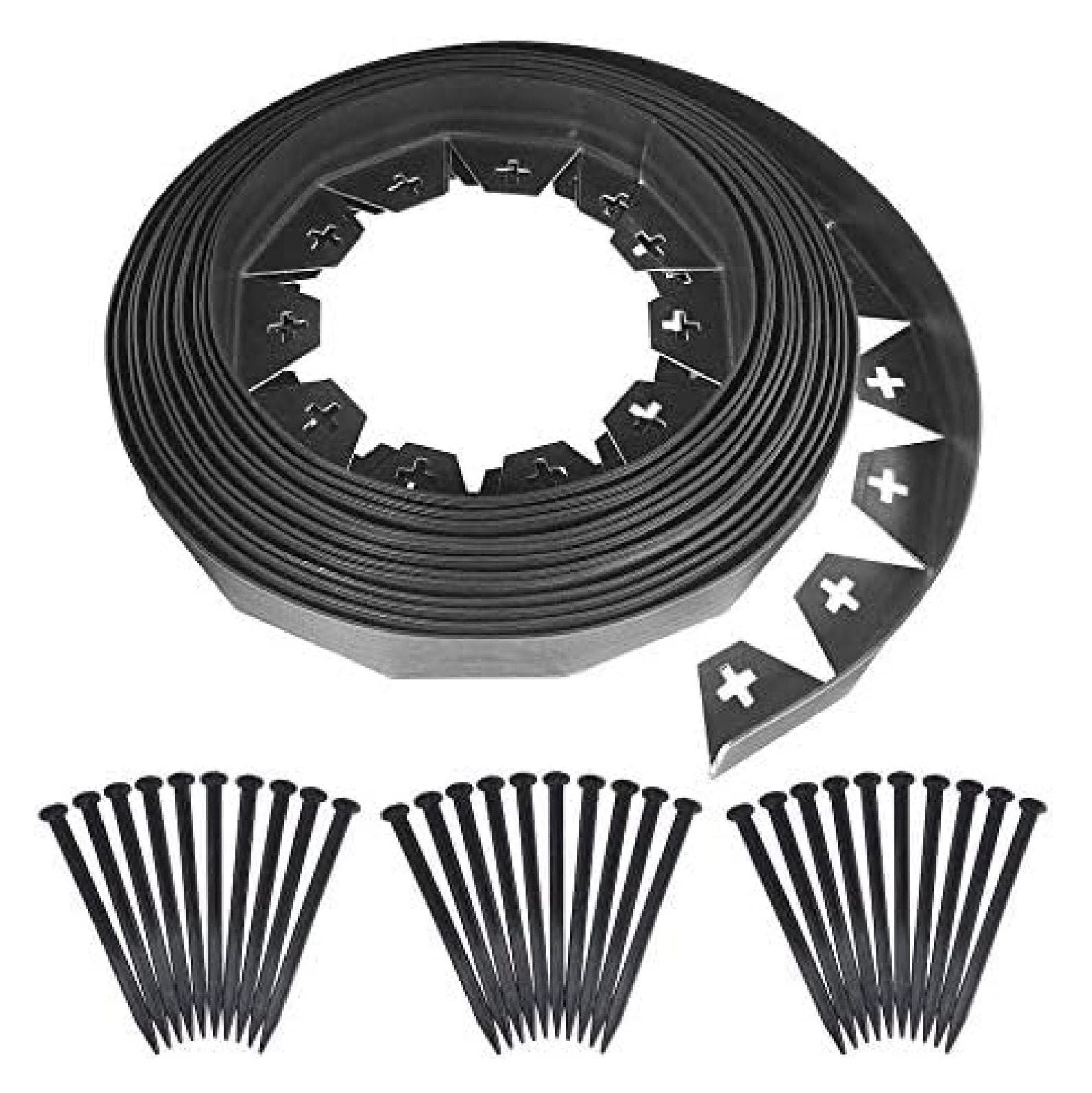 Landscaping Edging Kit - 30ft Garden Edging with 30 Stakes - Flexible ...