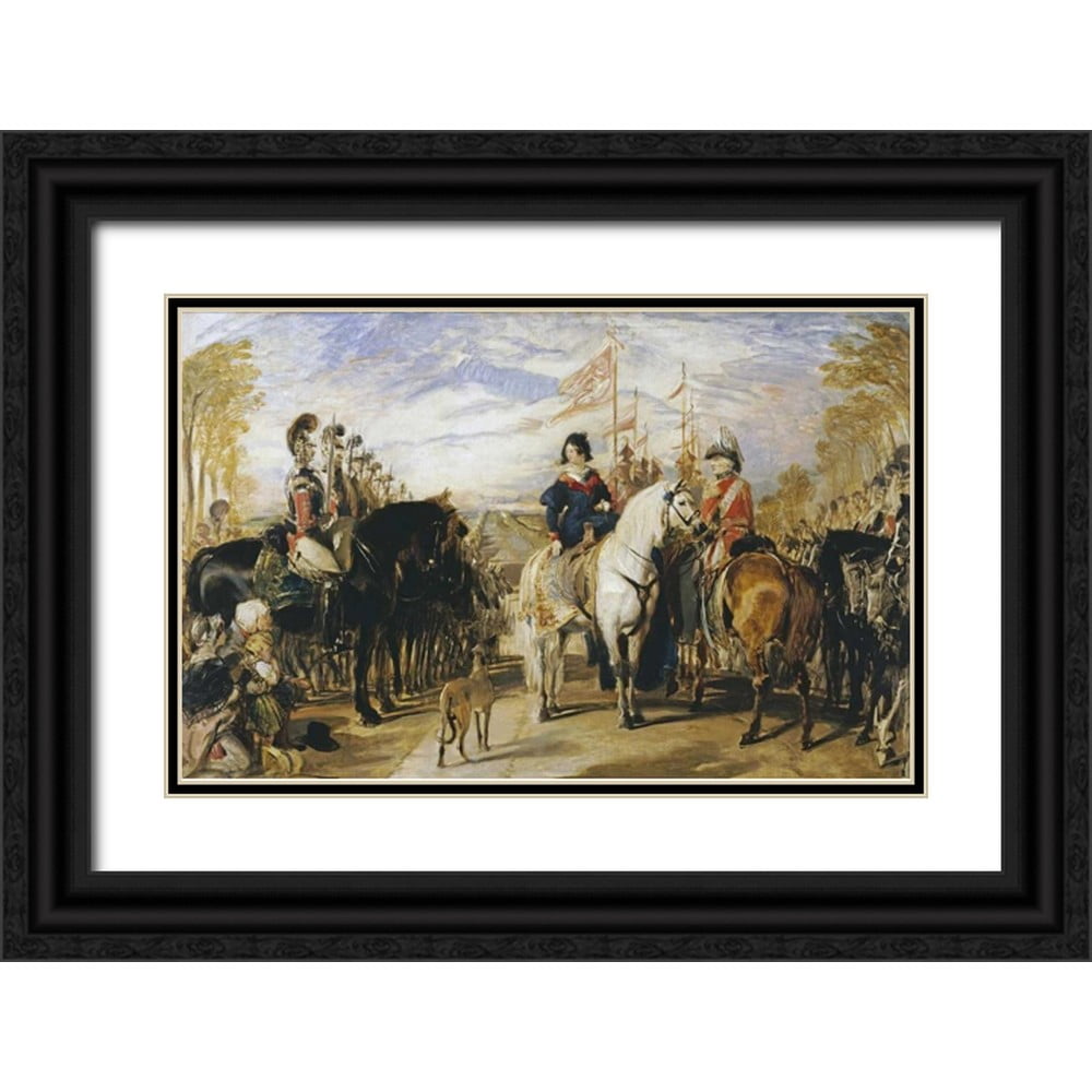 Landseer, Sir Edwin 18x13 Black Ornate Wood Framed with Double Matting Museum Art Print Titled ...