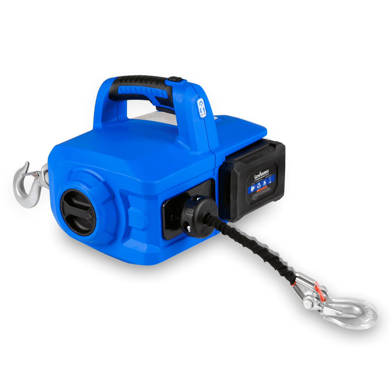Landworks Electric Portable Towing Winch - 48V 2Ah Battery System, 1/2 ...