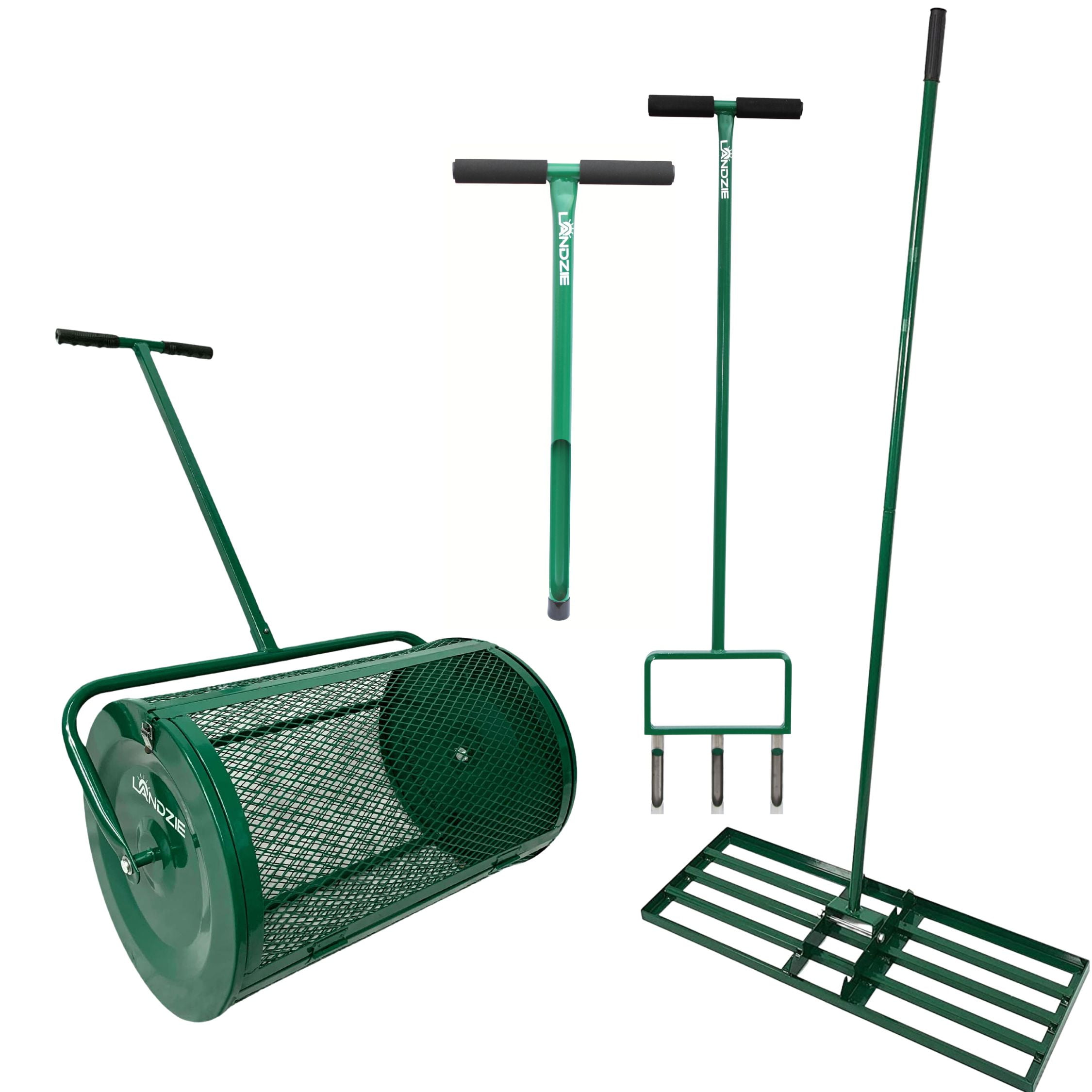 Landzie 4-Step Compost and Peat Moss Spreader Lawn Care System - Set ...