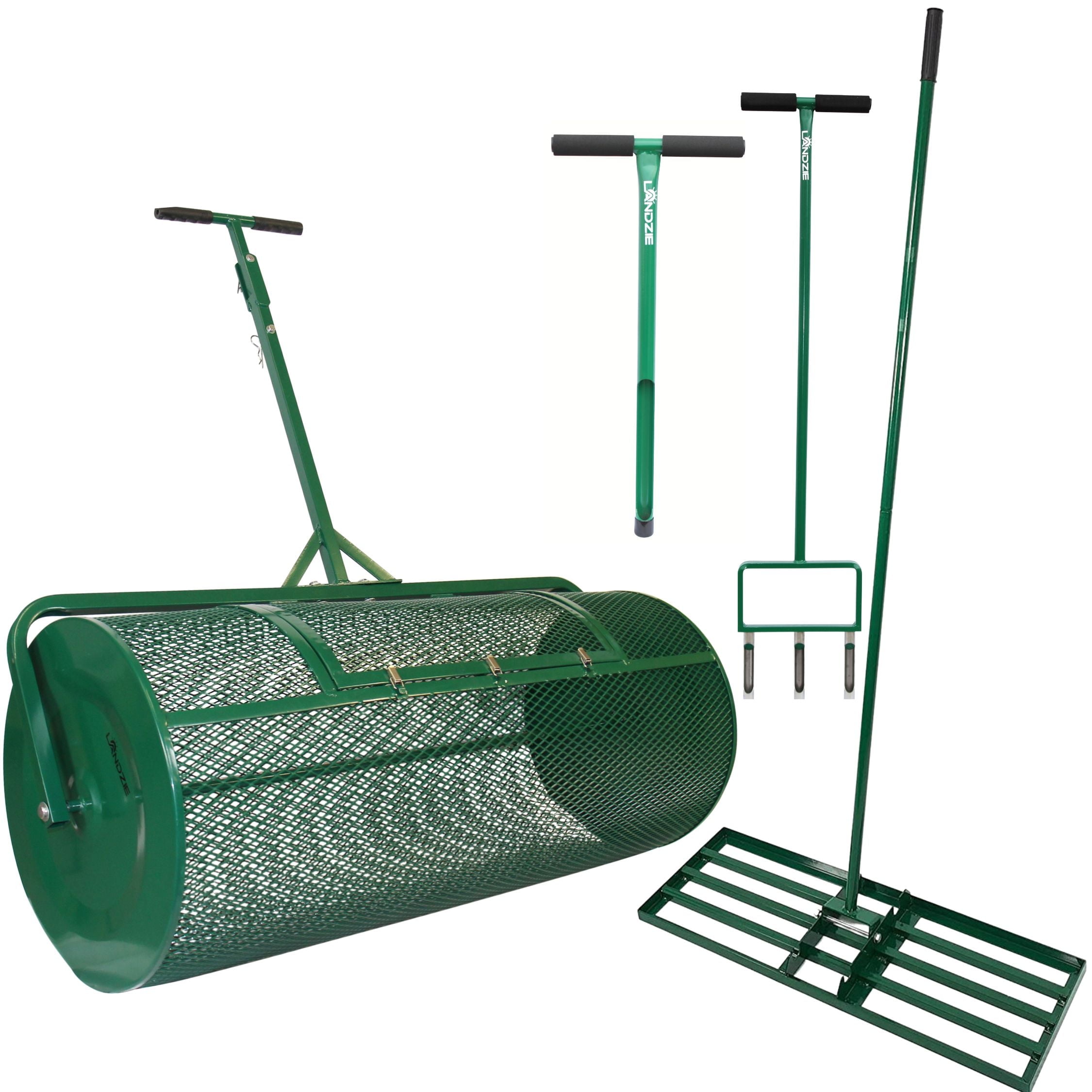 Landzie 4-Step Compost and Peat Moss Spreader Lawn Care System - Set ...