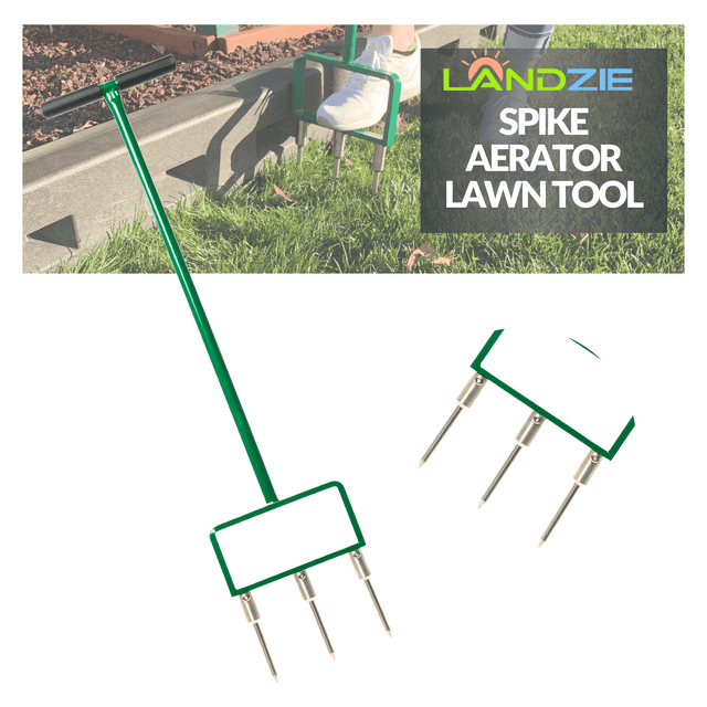 Landzie Spike Tine Fork Lawn Aerator - 42 inch Manual Stainless Steel ...
