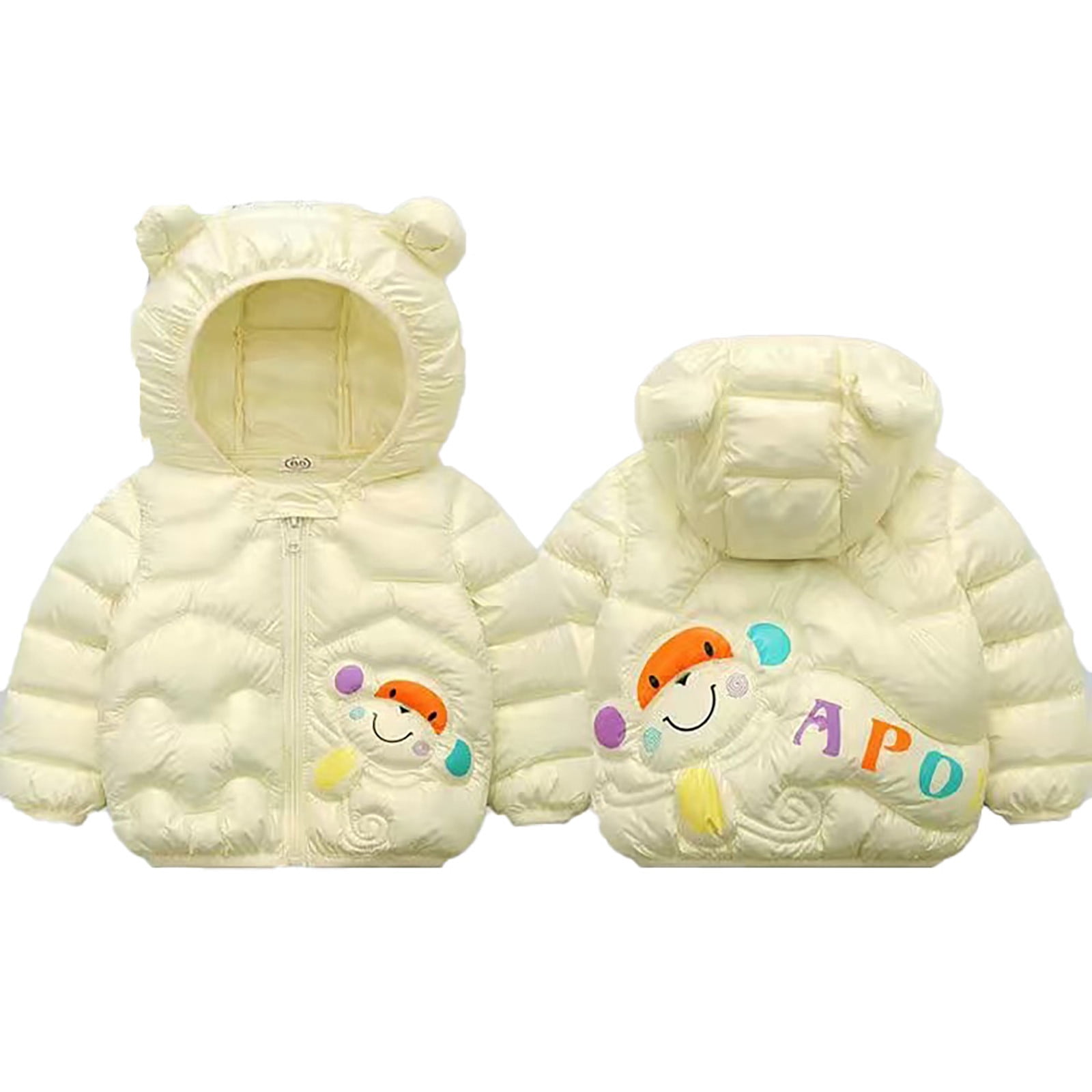 Landzoo Baby Colorful Cartoon Puffer Jacket, Fall Winter Hooded Cotton ...