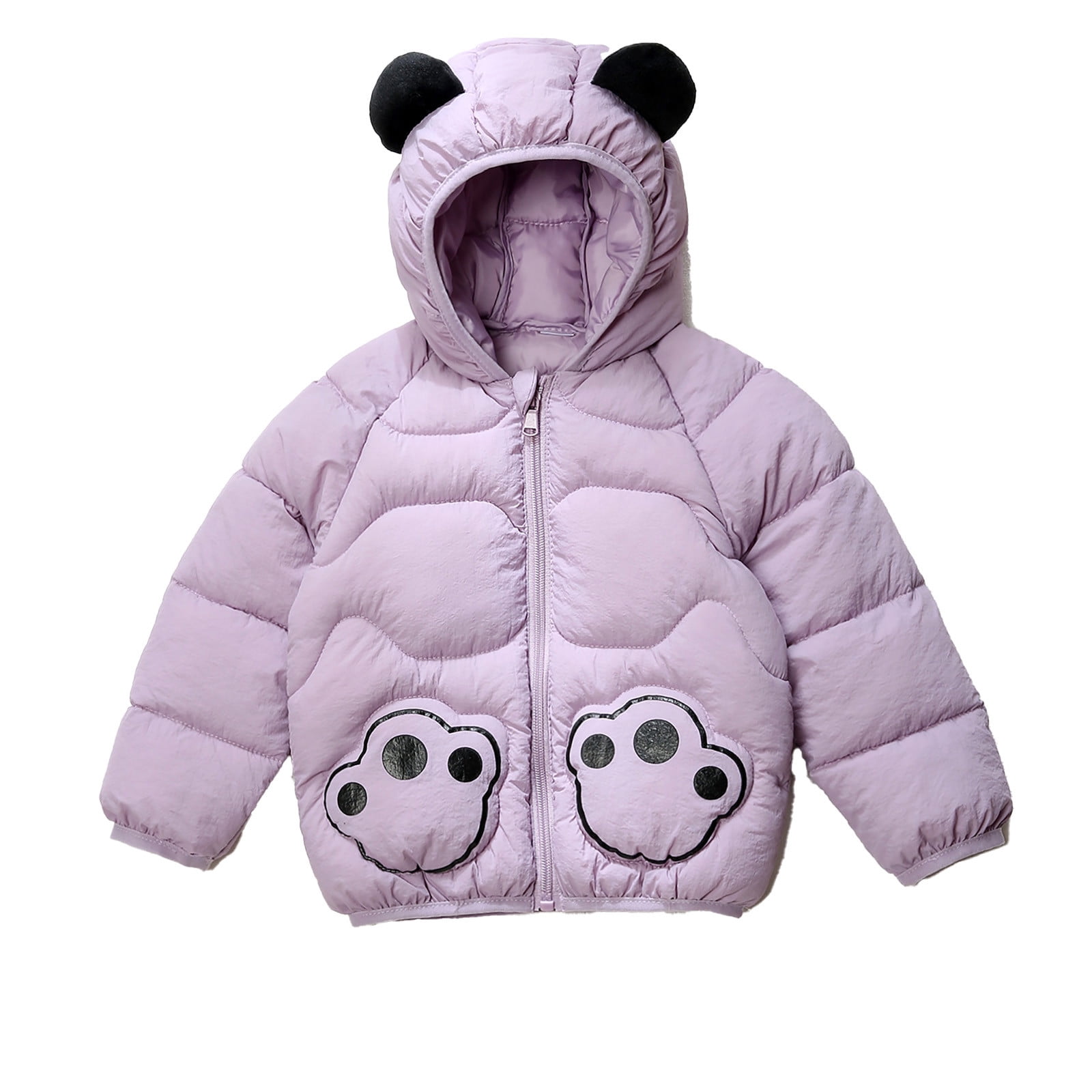 Landzoo Children's Padded Jacket With Panda Print Ears Matching Hooded ...