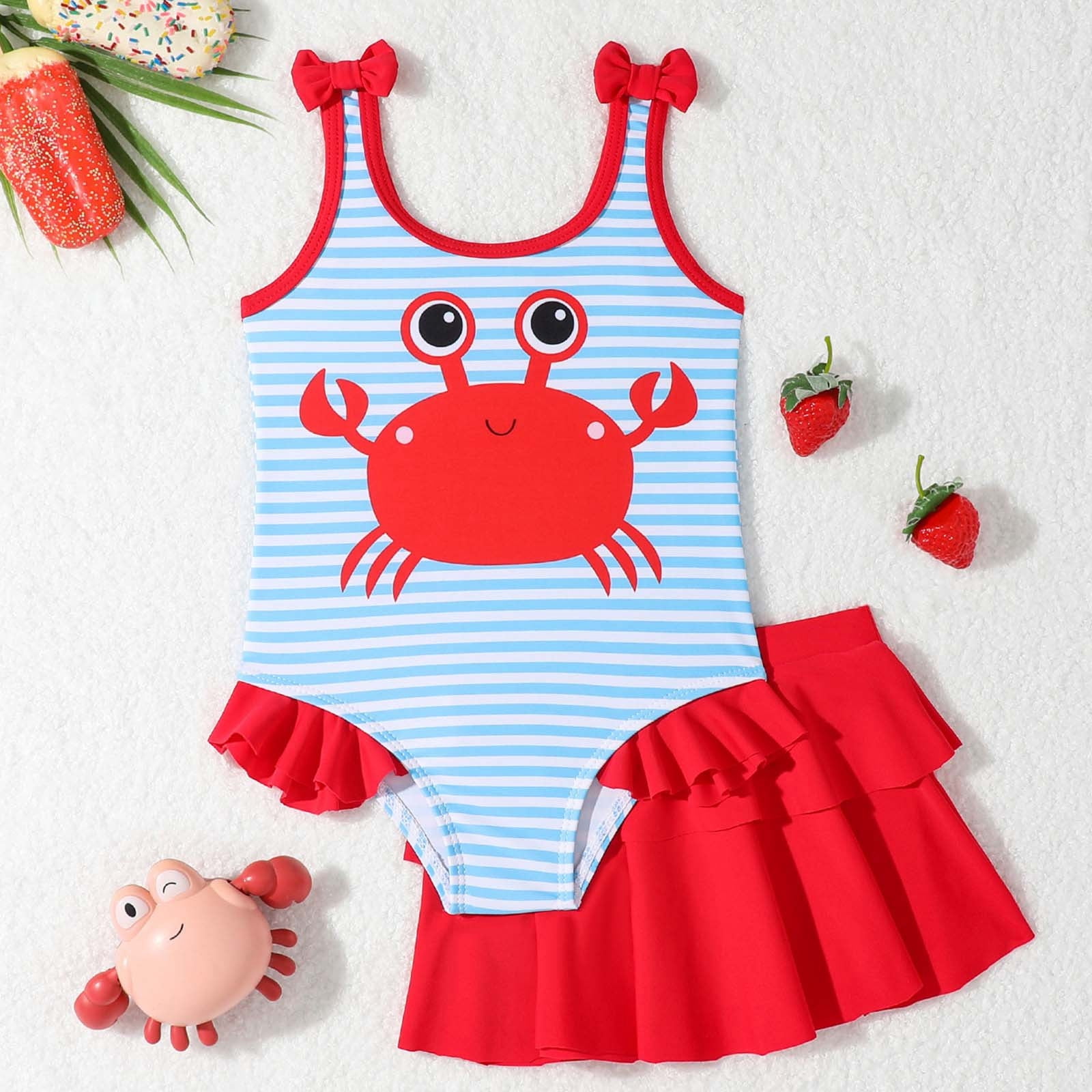 Landzoo Girls Swimsuit Cute Little Crab Kini Swimsuit Swimming Pool Hot ...