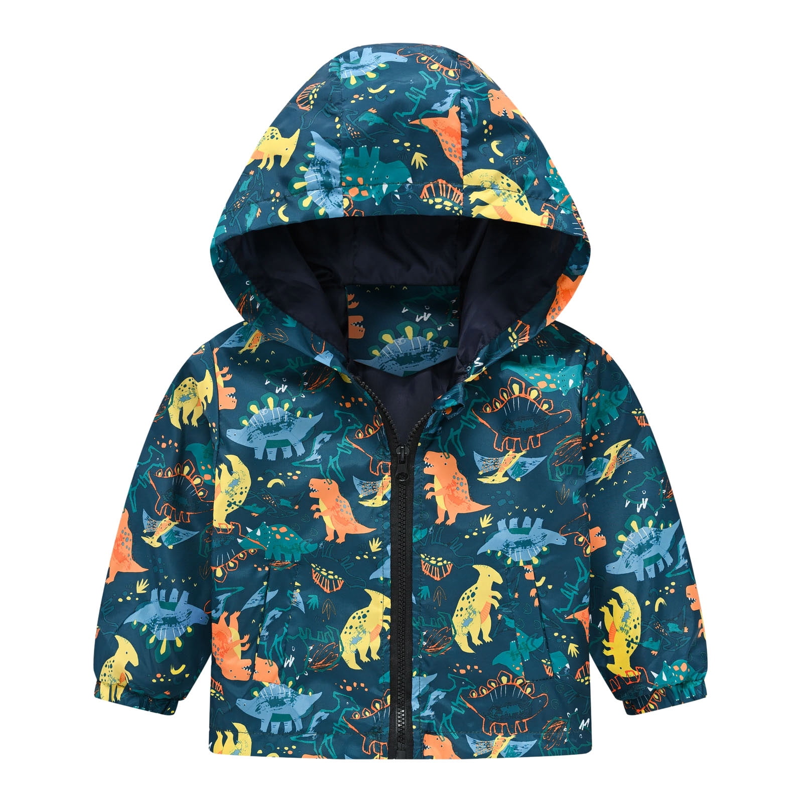 Landzoo Lightweight Jackets Toddler Boys Girls Cartoon Prints Casual Light Coat Hooded Jacket ...