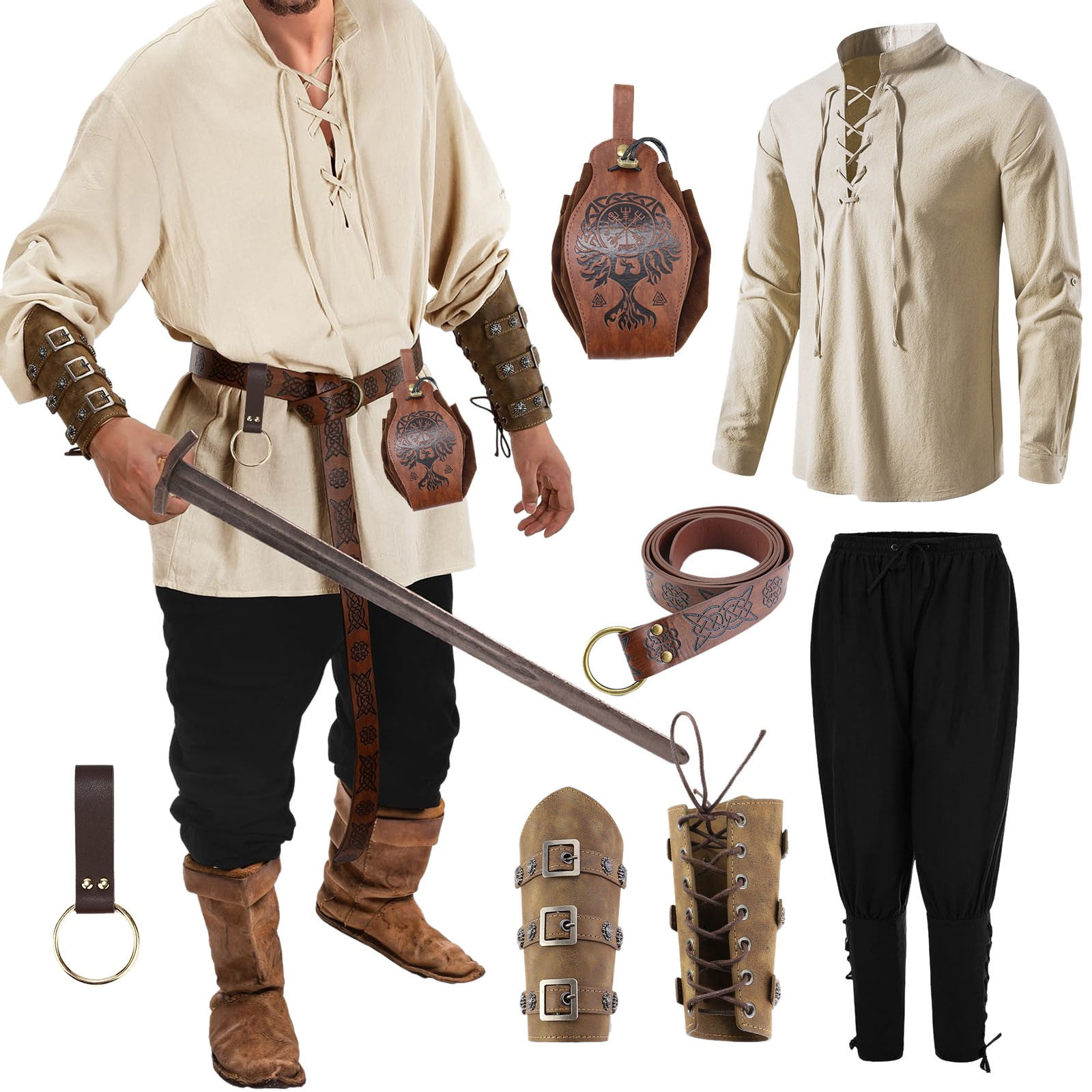 Landzoo Male Classic Lace Up Shirt Shirt Pants Carnival Oktoberfest ...