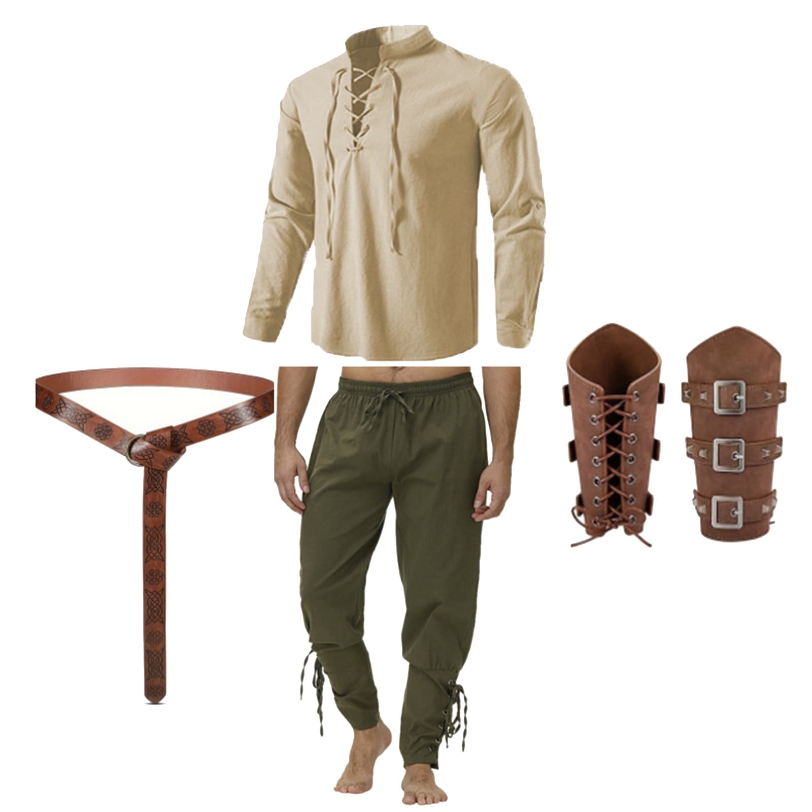 Landzoo Male Classic Lace Up Shirt Shirt Pants Carnival Oktoberfest ...