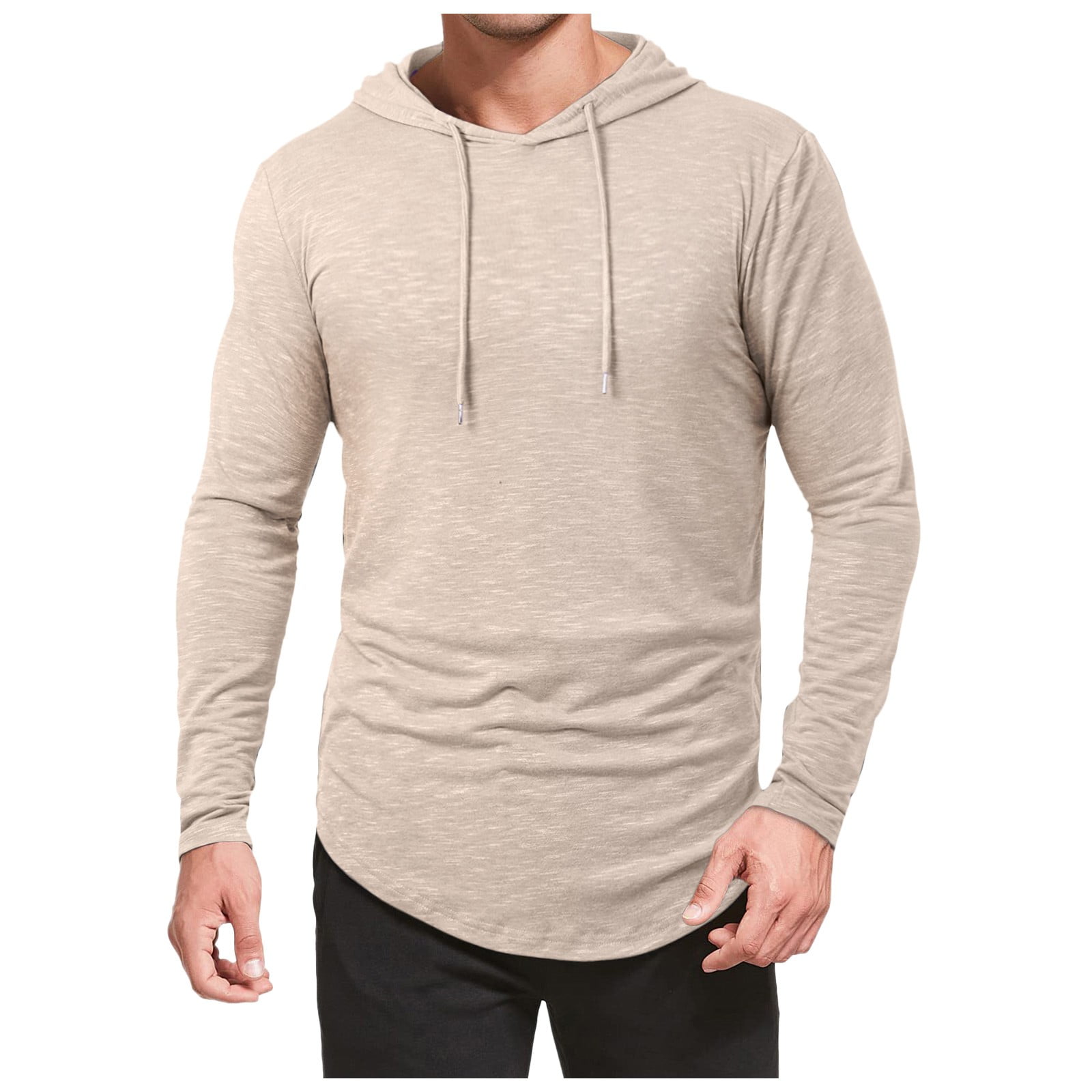 Landzoo Men's Athletic Hooded Shirts Long Sleeve Workout Sport Hoodie ...