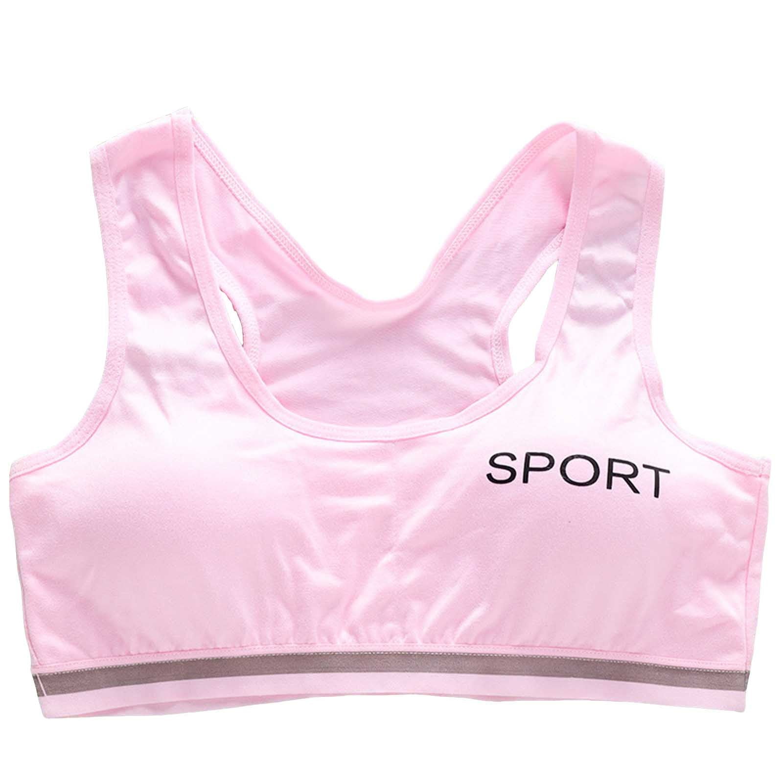 Landzoo One Crop Top Bra Girls Seamless Sports Bra Training White Teen ...