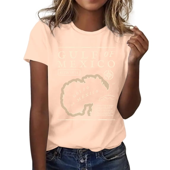 Landzoo Women'S T Shirt Letter Print Short Sleeve Crew Neck Shirt ...