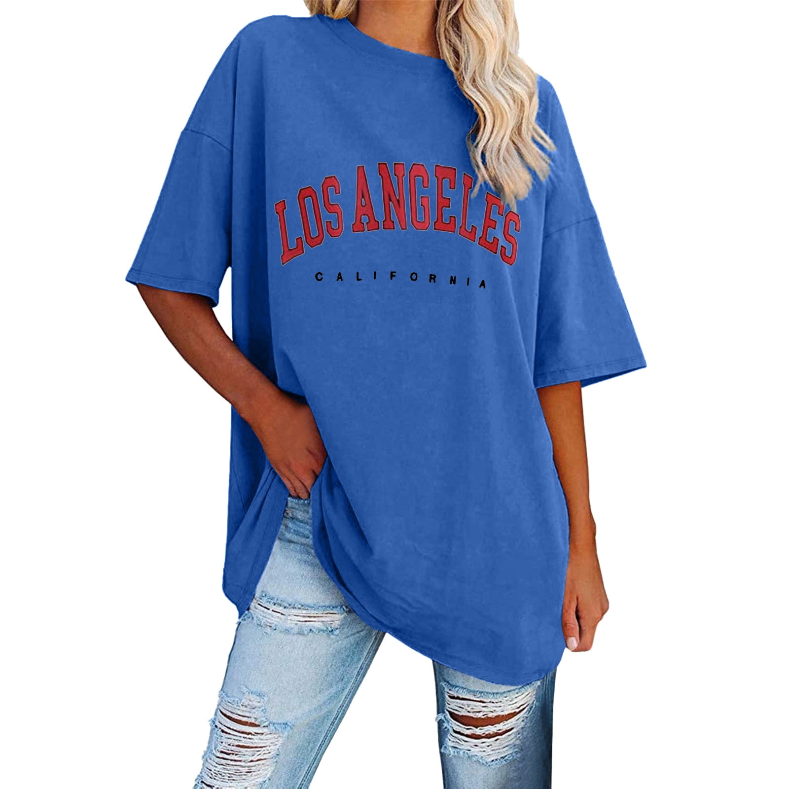 Landzoo Women'S Tees Letter Print Short Sleeve Crew Neck T Shirt Summer ...