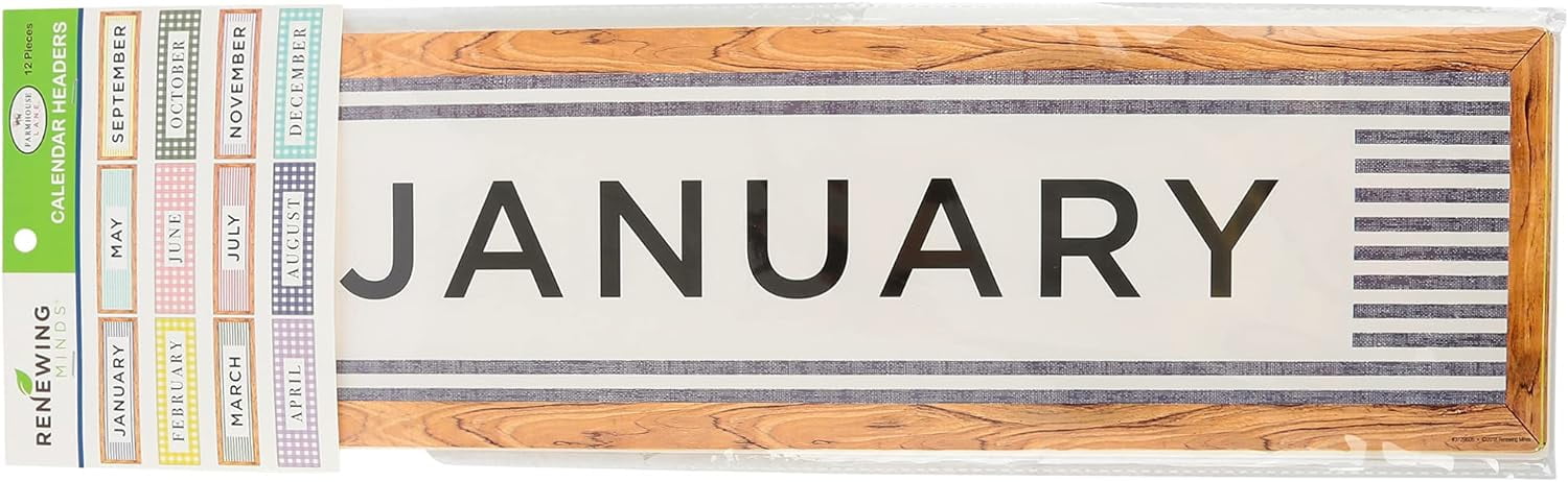 Lane Collection, Monthly Calendar Headers Set, 5 x 16 Inches, 12 Pieces ...