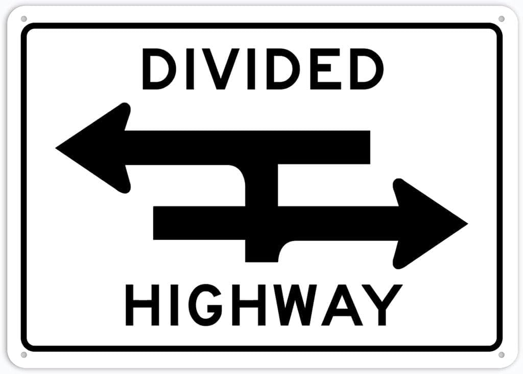 Lane Guidance Sign Divided Highway't Intersection Rust Free Aluminum 12 ...