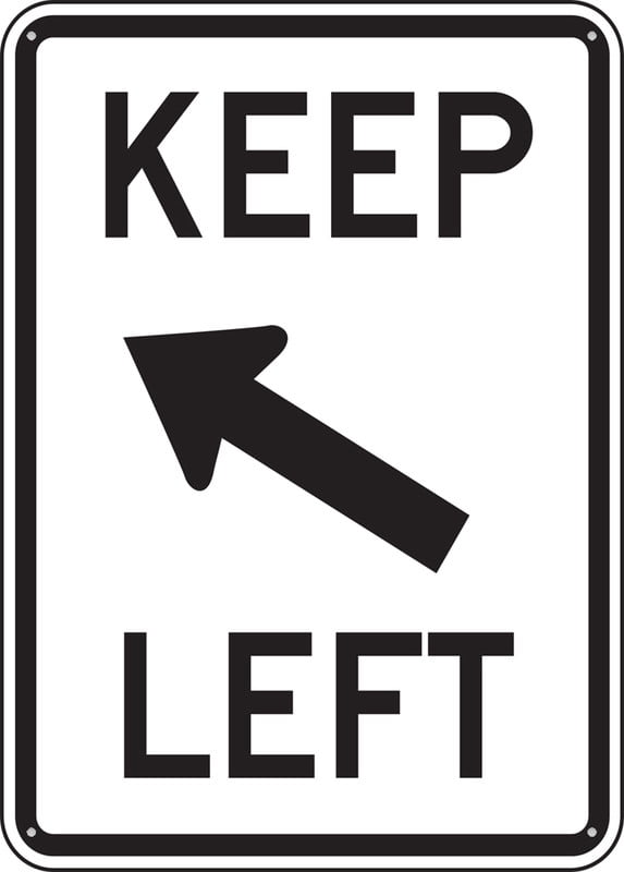 Lane Guidance Sign Keep Left Diagonal Signs Outdoor, Uv Printed ...