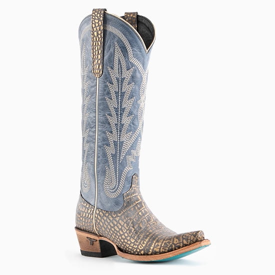 Lane Women's Skylight Tall Western Boot Snip Toe Blue 9 1/2 M US ...