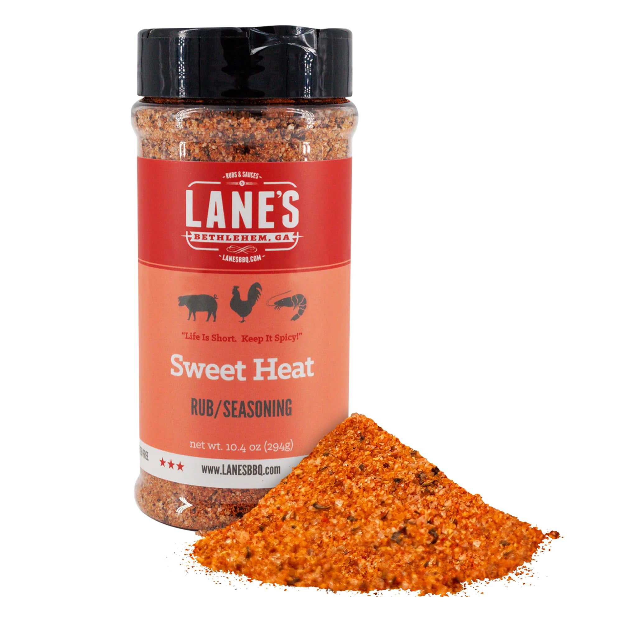Lane's Sweet Heat Rub MFF30 Seasoning, All-Natural BBQ Brisket Rub Goes ...