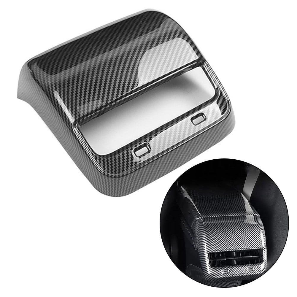 Lanfini Glossy Carbon Fiber Rear Vent Outlet Cover Trim for Tesla Model ...