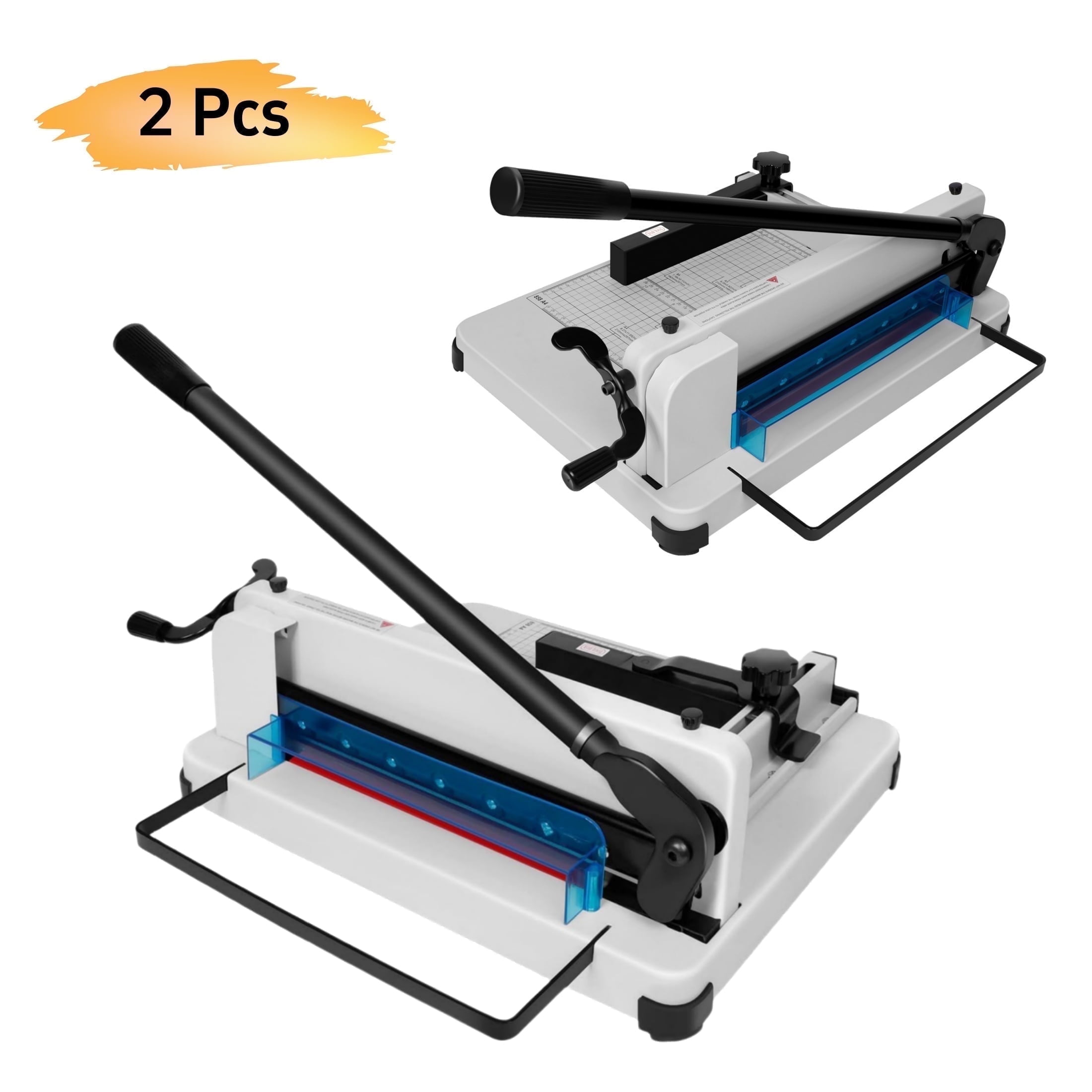 2 PCS 12" White Guillotine A4 Paper Cutter, Movable Fence, Hardened ...
