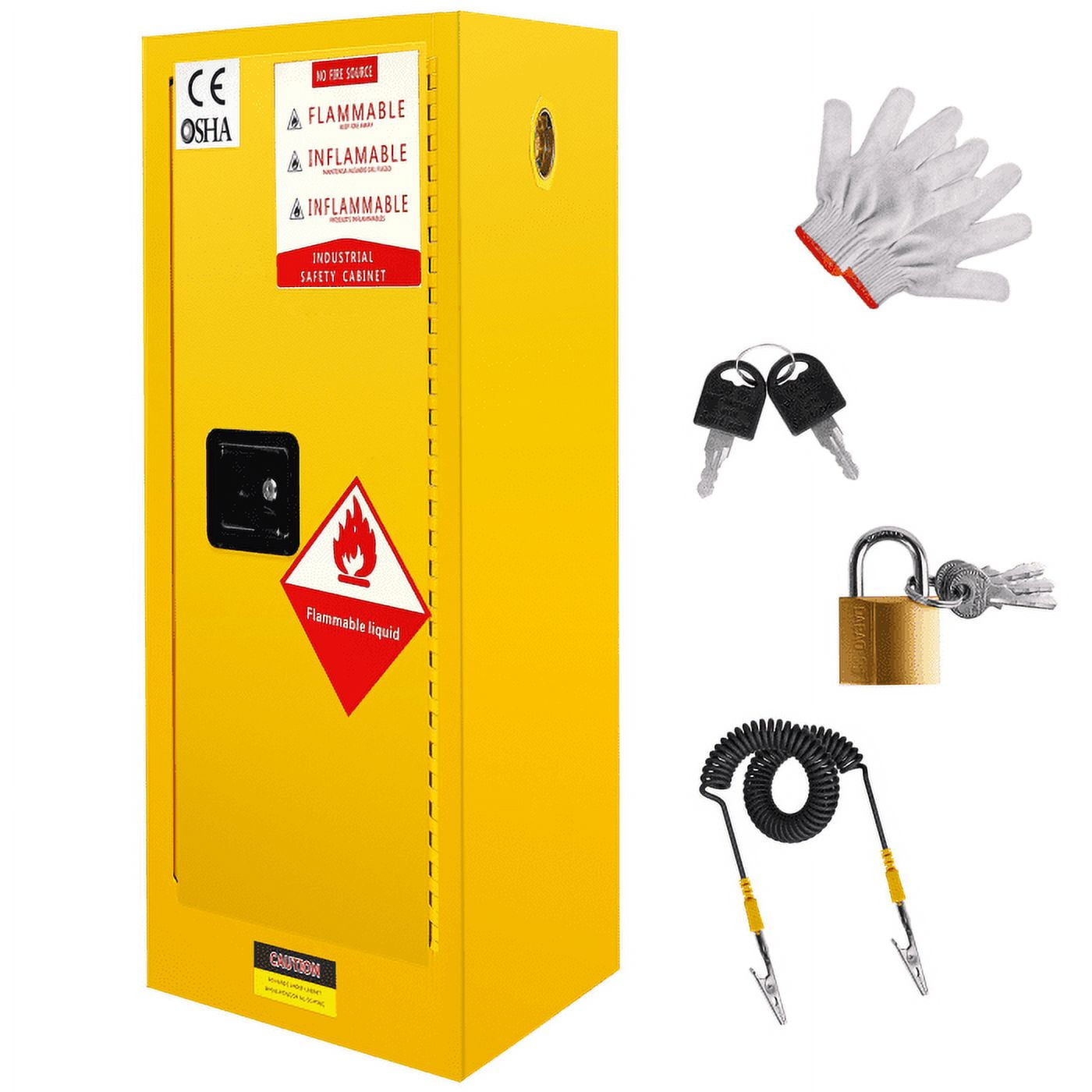 Lanfys 6 Gallon Safety Cabinet for Flammable Liquids，Fireproof Cabinets ...