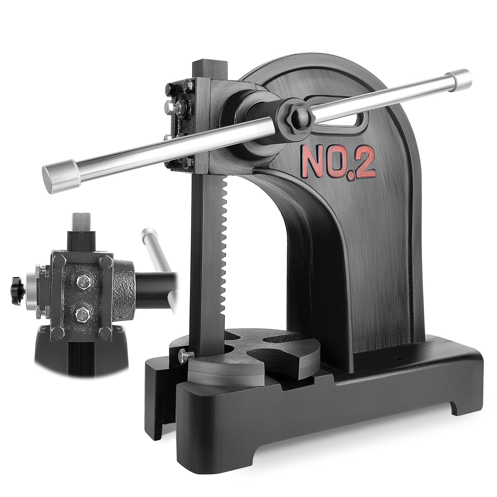 Lanfys Black Arbor Press 2 Ton, 8.5 Inch Maximum Height Arbor Press ...