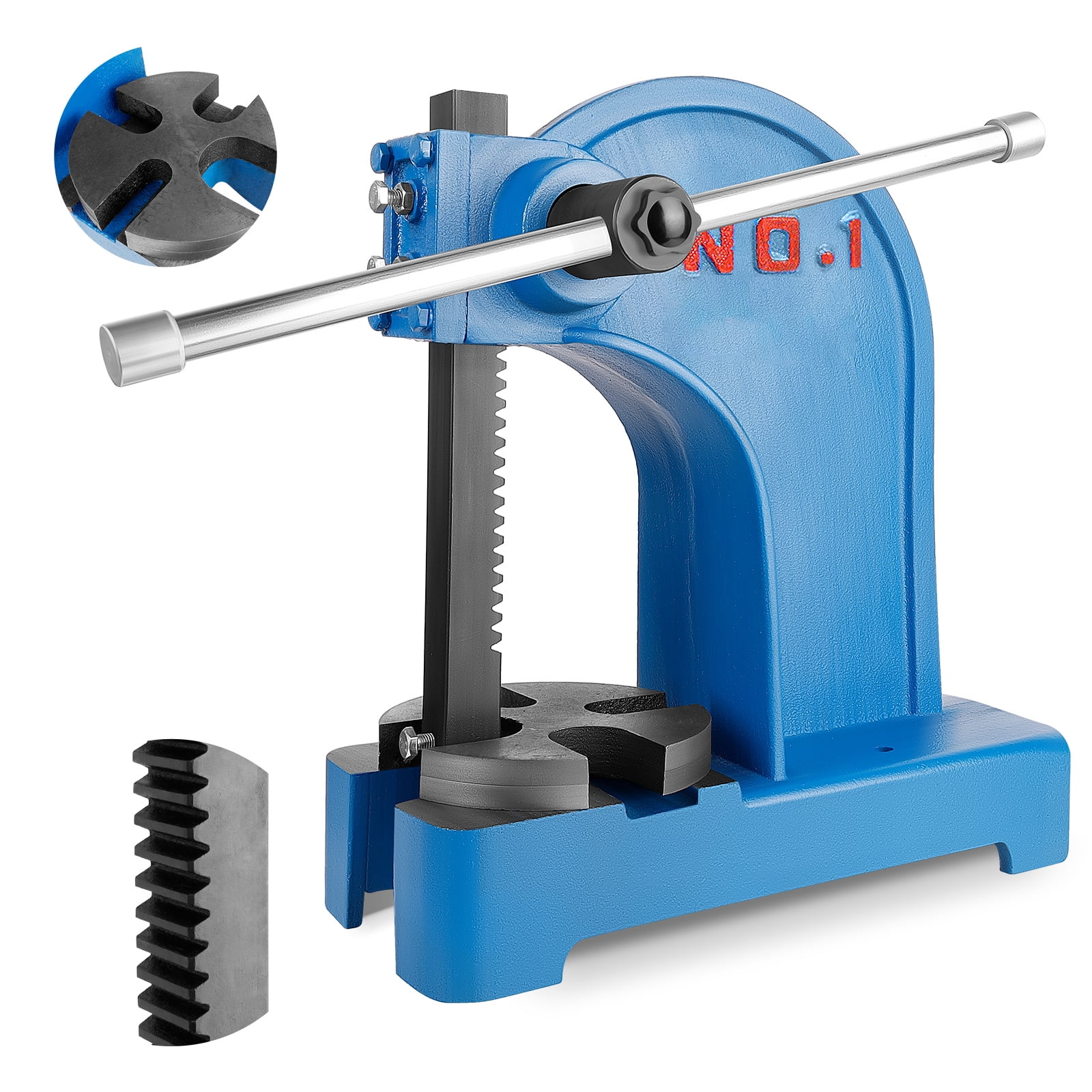 Lanfys Blue Manual Arbor Press 1 Ton, 5.5 Inch Maximum Height, Heavy ...