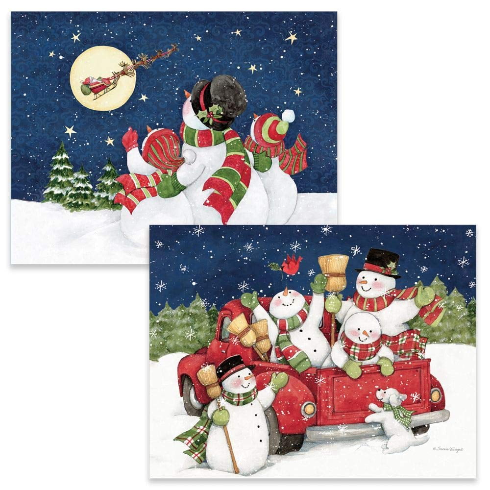 LANG Up and Away Boxed Christmas Cards Set, 18 Pack, Linen-Embossed ...