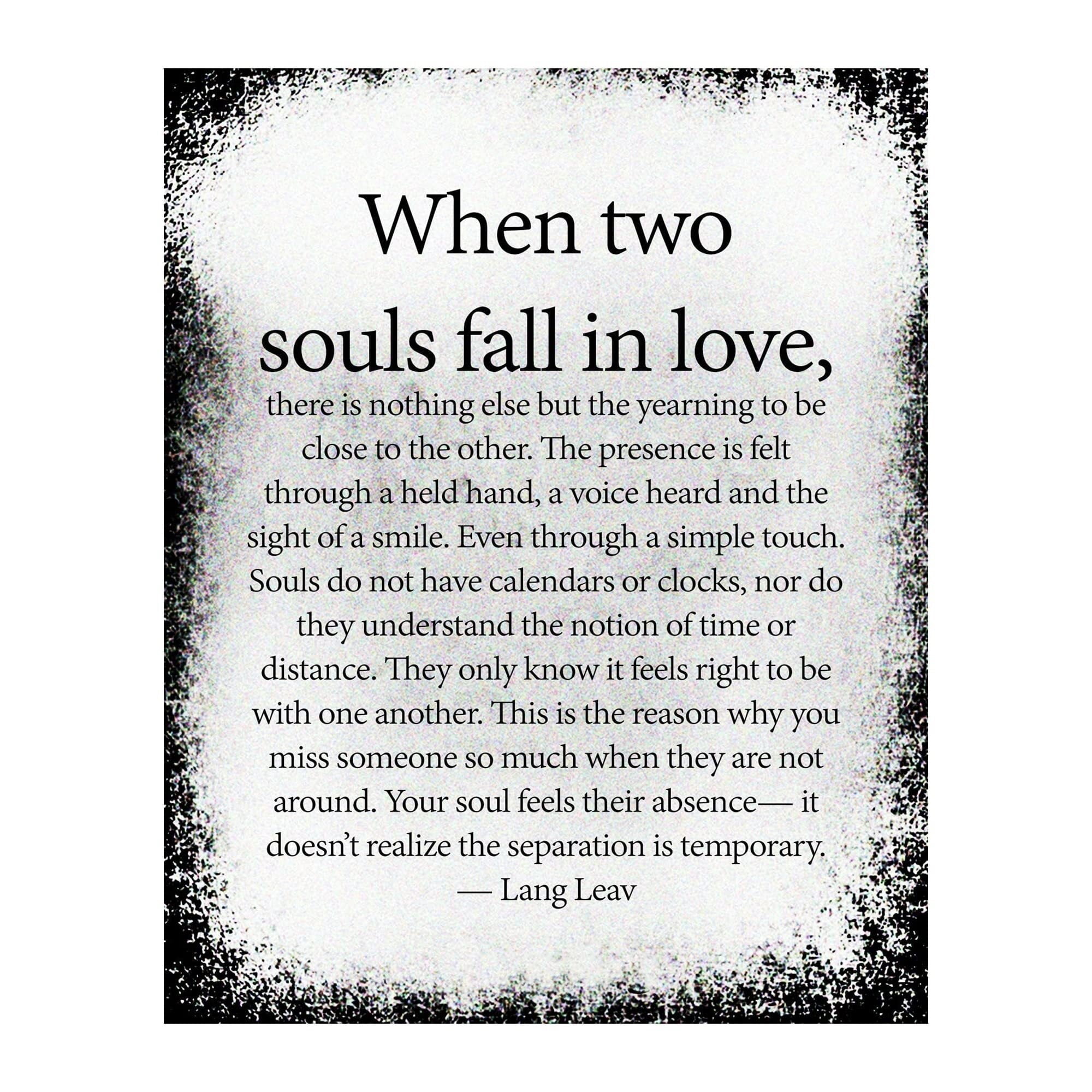 Lang Leav "When Two Souls Fall in Love" Love Quotes Wall Decor ...