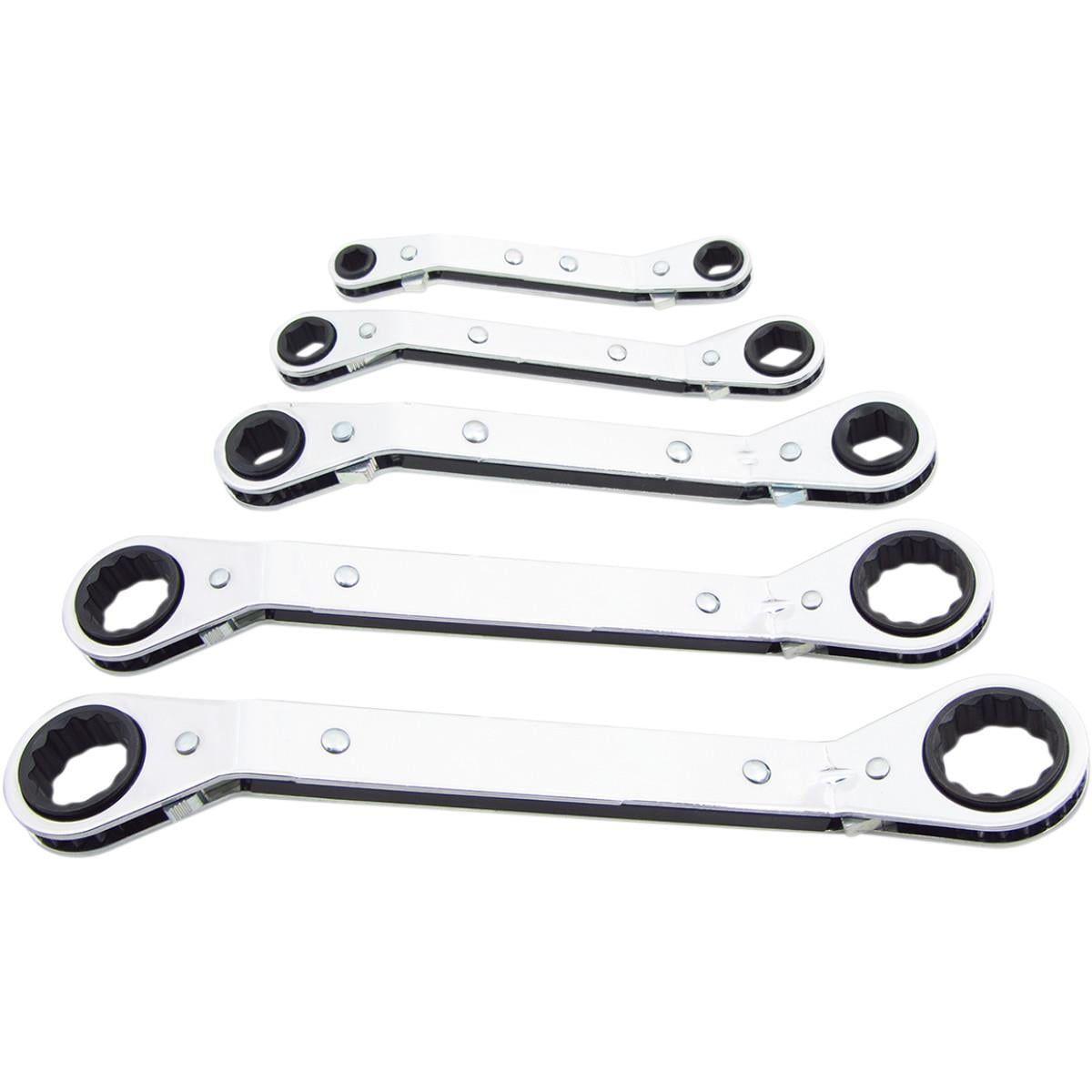Lang Tools 5-Piece SAE Offset Box Ratcheting Wrench Set (ROW-5 ...