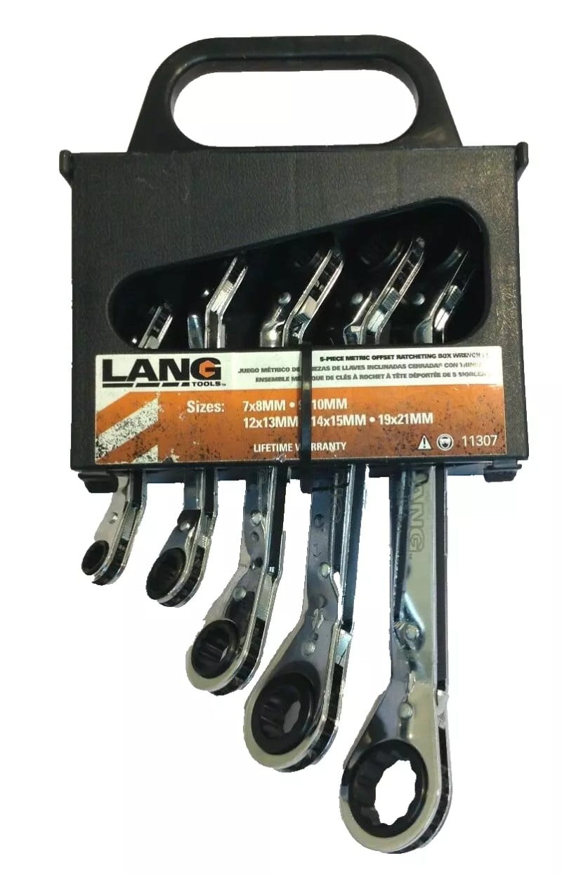 Lang Tools 5PC Metric Offset Ratchet Ratcheting Box Wrench Set - Made ...