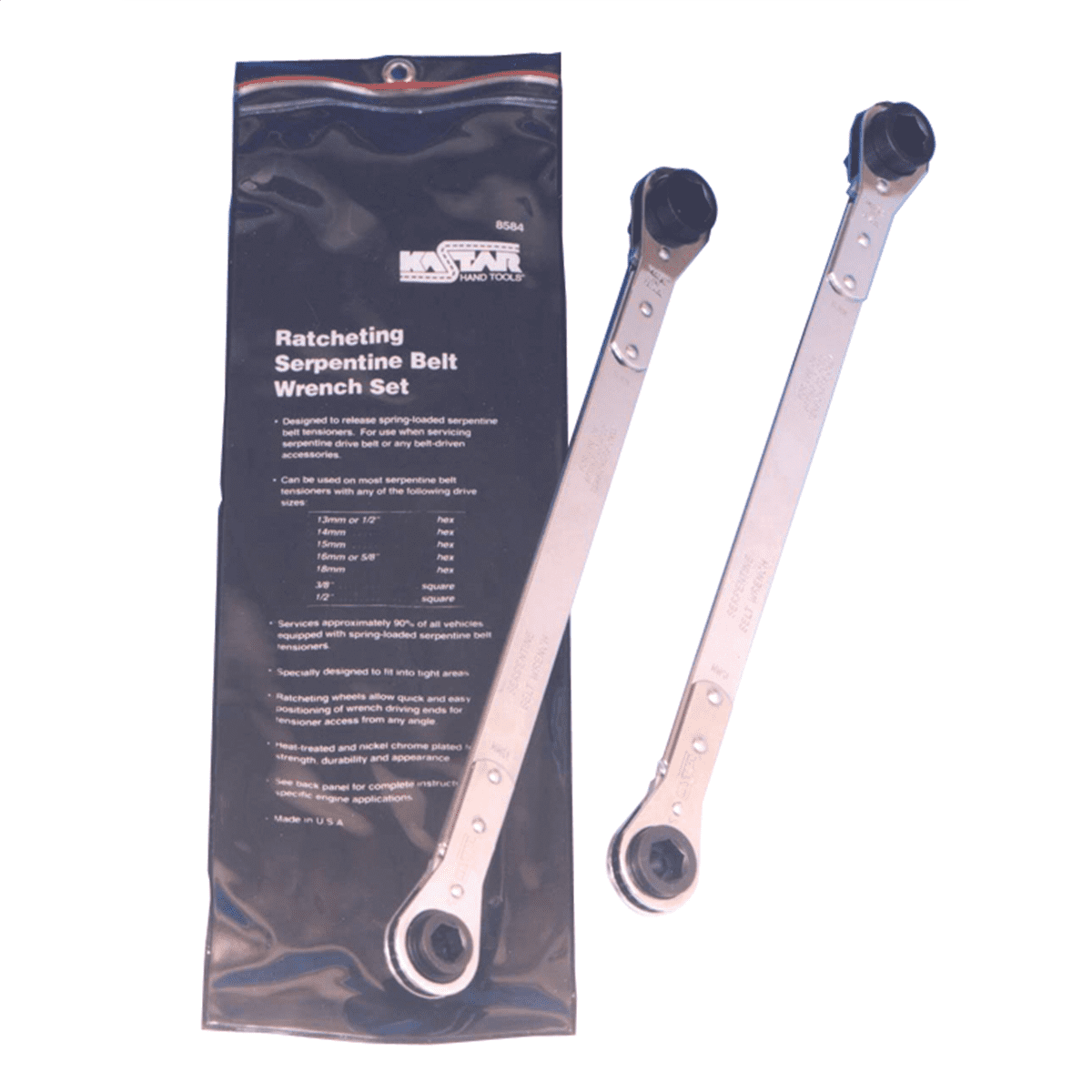 Lang Tools 8584 2 Piece Ratcheting Serpentine Belt Wrench Set - Walmart.com