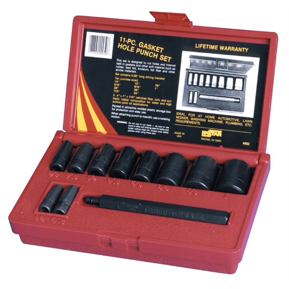 Lang Tools 950 11 Piece Gasket Hole Punch Set - Walmart.com