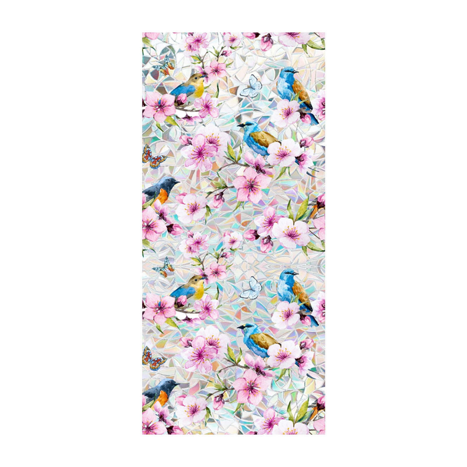 LangPing Dazzling Glass Stickers, PVC Double-Sided Colorful Plants and ...