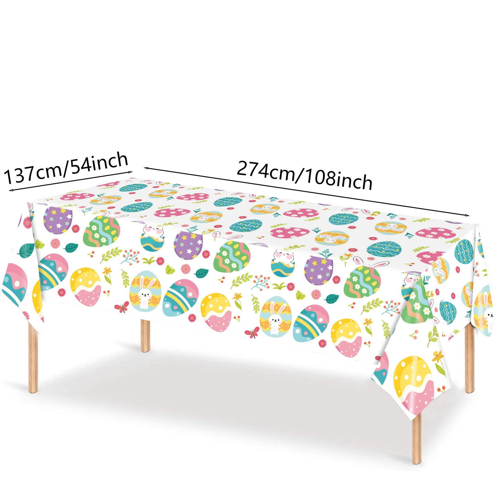 LangPing Easter Tablecloths, Waterproof Oil-Resistant Disposable Party ...