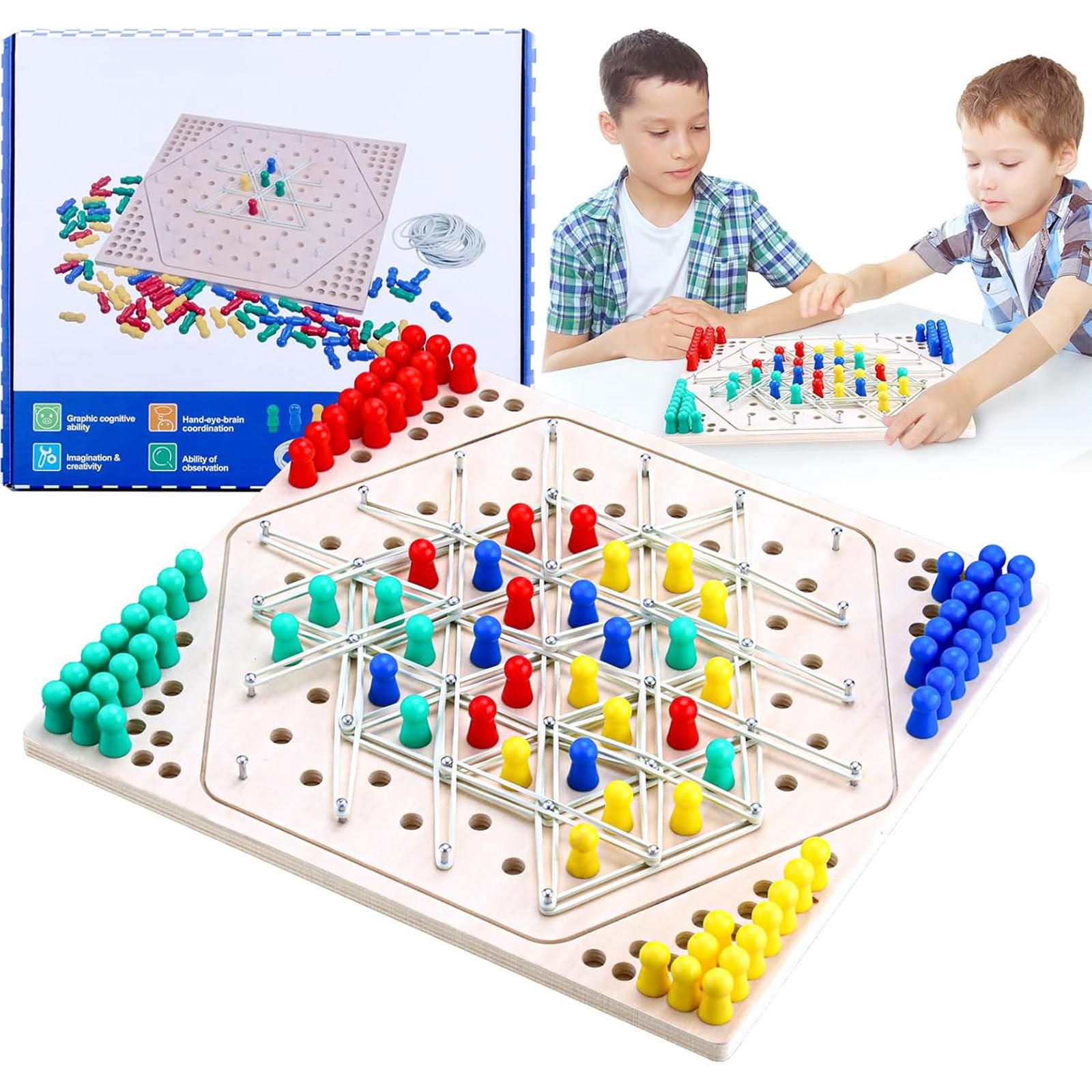 LangPing Funny Chain Triangle Pegboard Game, Classic Family Strategy ...