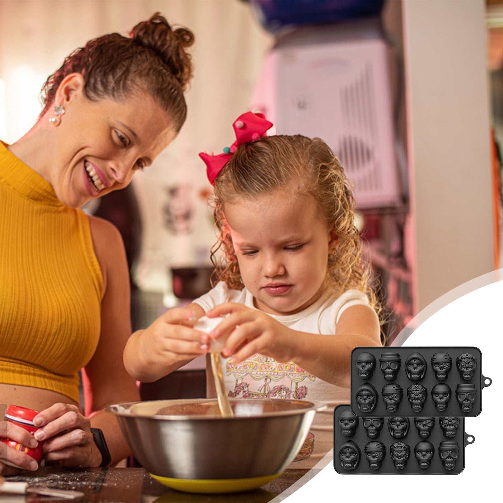 Yorkspred Ice Cube, 10 Consecutive Skull Silicone Moulds, Jelly ...