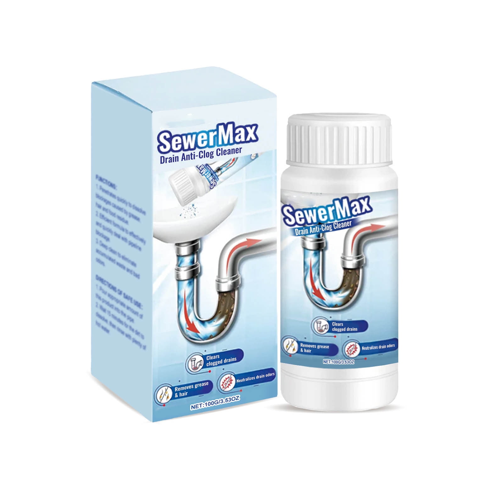 LangPing Pipelines Cleaning Agent, Sewer Max Drains Anti-Clog Cleaner ...