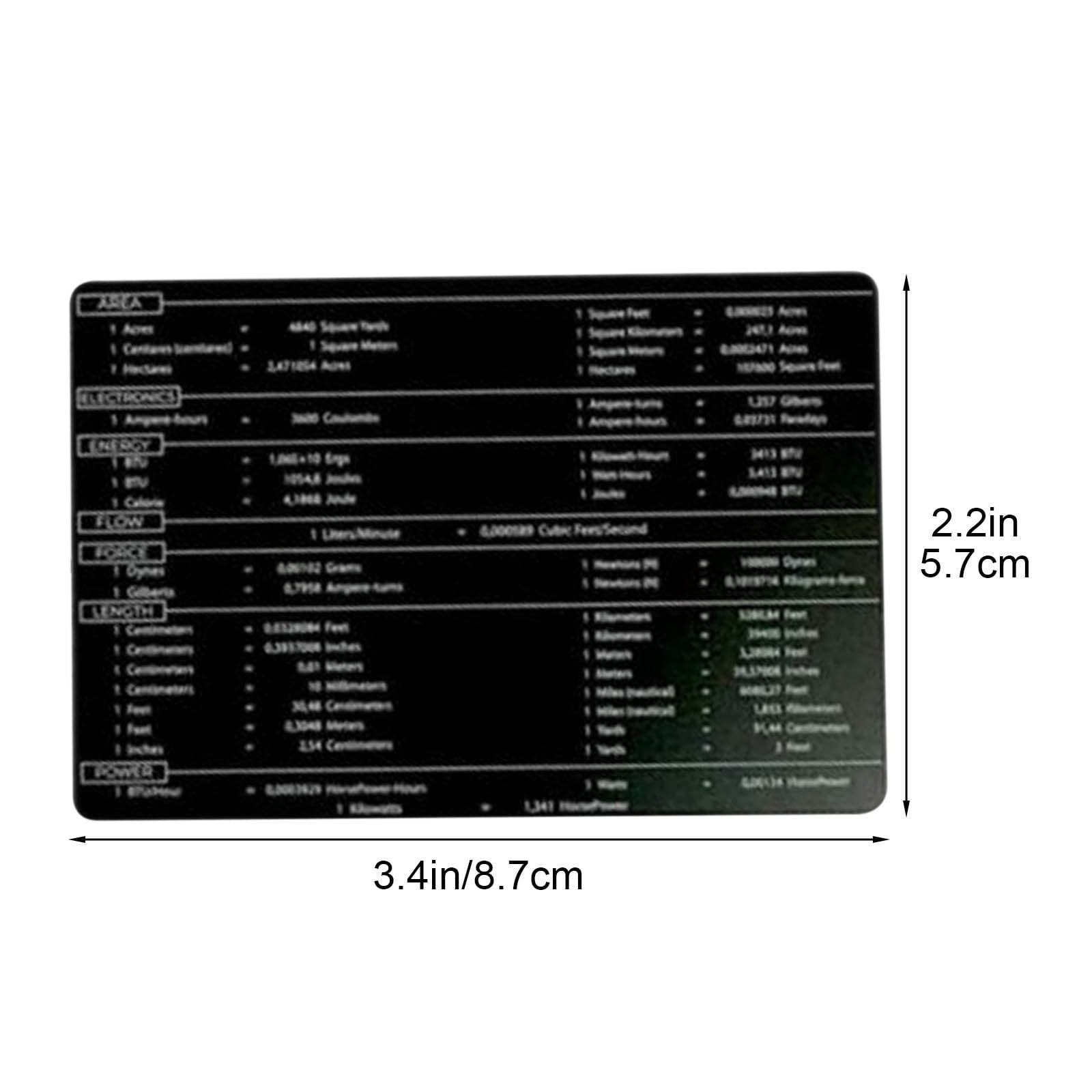 LangPing Stainless Steel Pocket Ruler, Unit Conversion Card, Feet and ...
