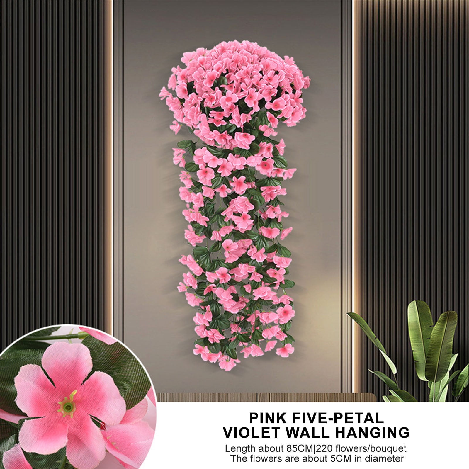 LangPing Violet Hanging Flowers, Artificial Silk Violet Hanging Plant ...