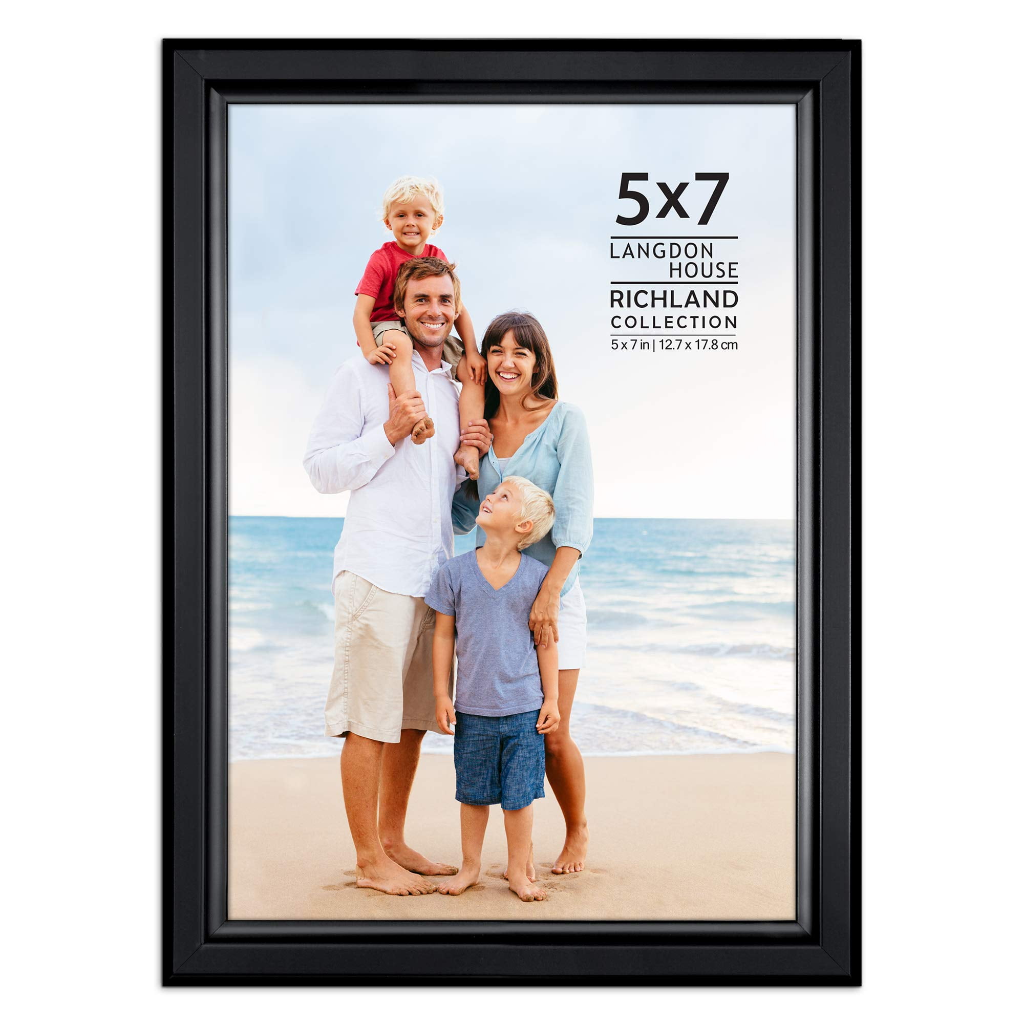 Langdon House 5x7 Black Picture Frame, Modern Style, Satin Finish ...